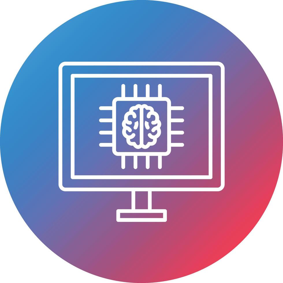 Deep Learning Line Gradient Circle Background Icon 16865984 Vector Art ...