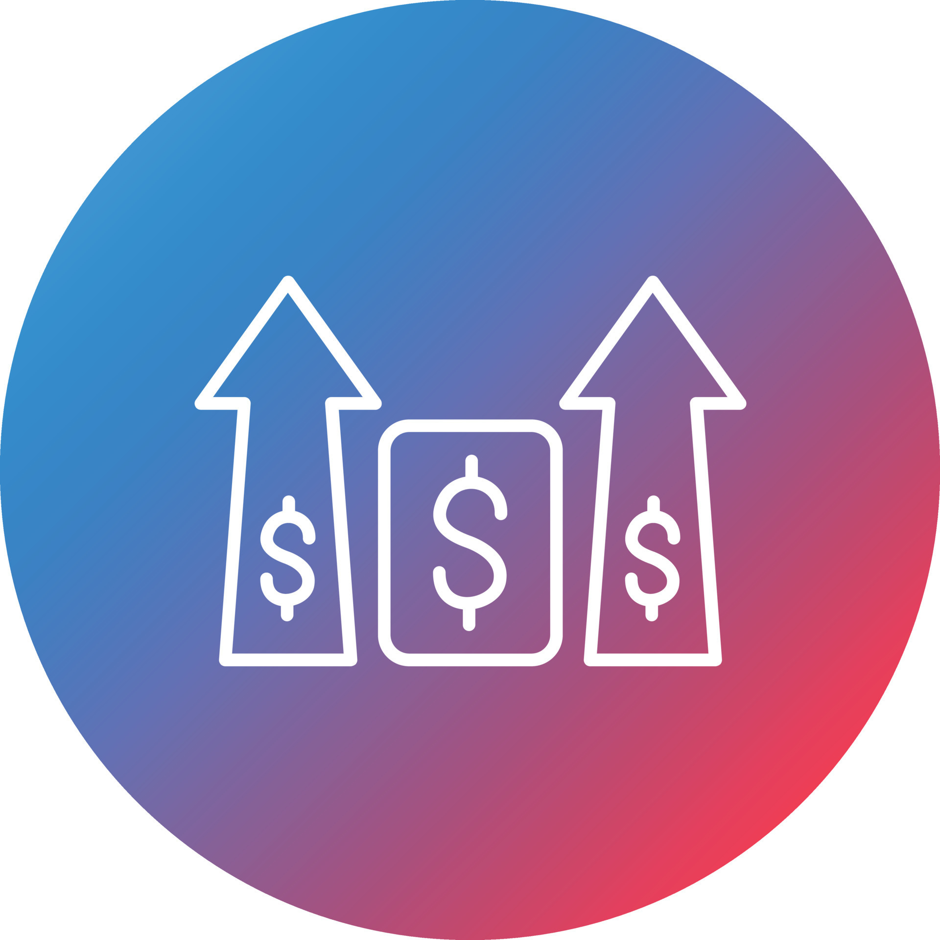 Increase and Decrease in Rate Line Gradient Circle Background Icon 16866118 Vector Art at Vecteezy