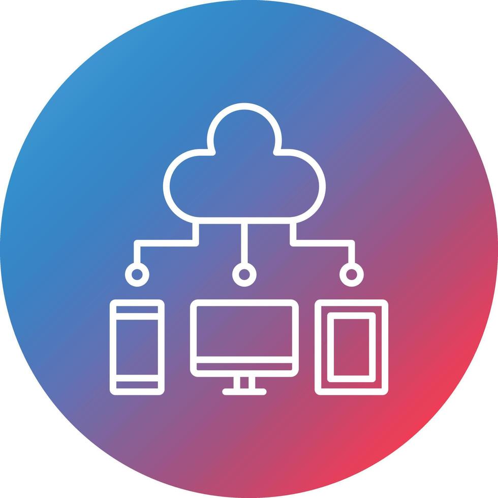 Cloud Computing Line Gradient Circle Background Icon 16866331 Vector