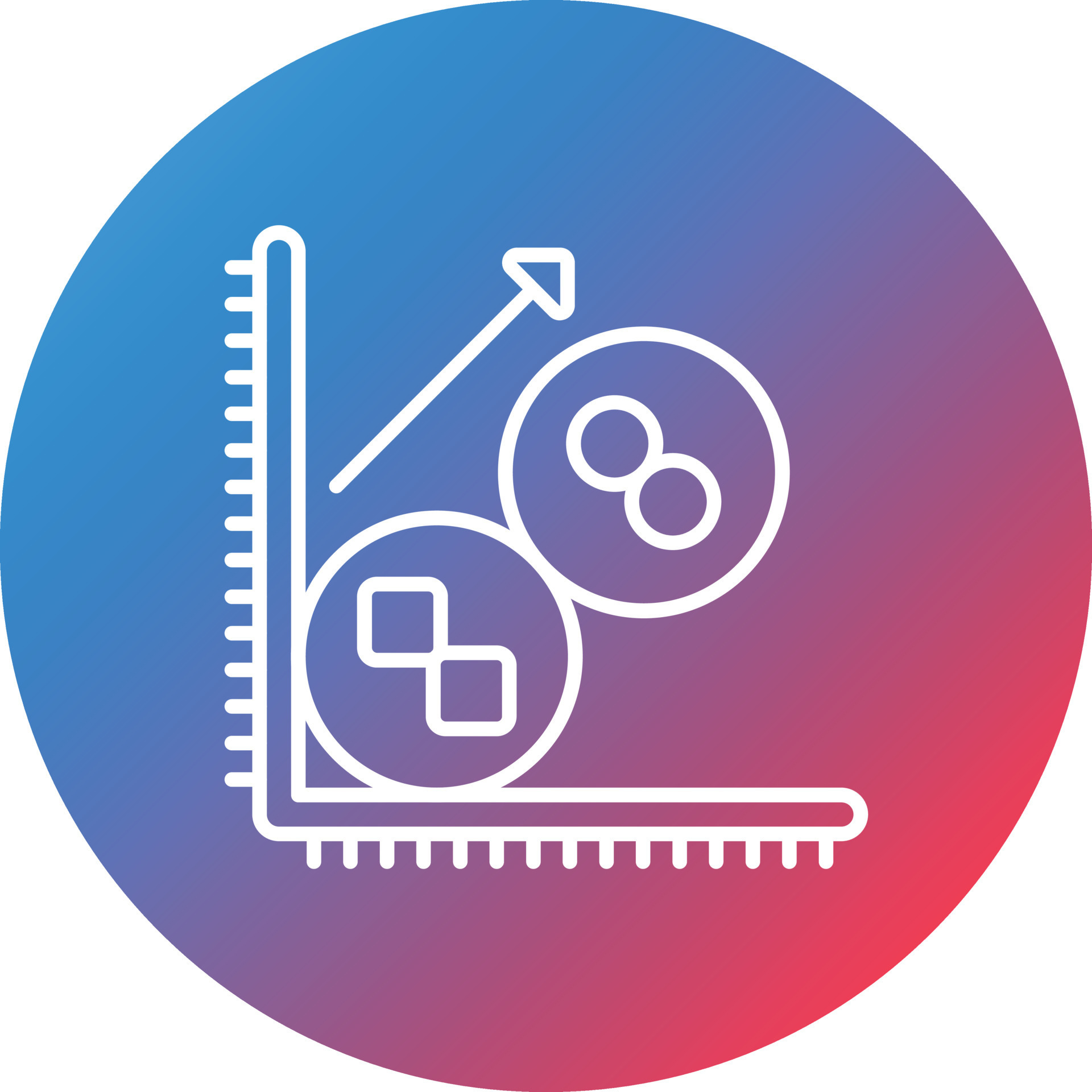 Cluster Analysis Line Gradient Circle Background Icon 16866538 Vector ...