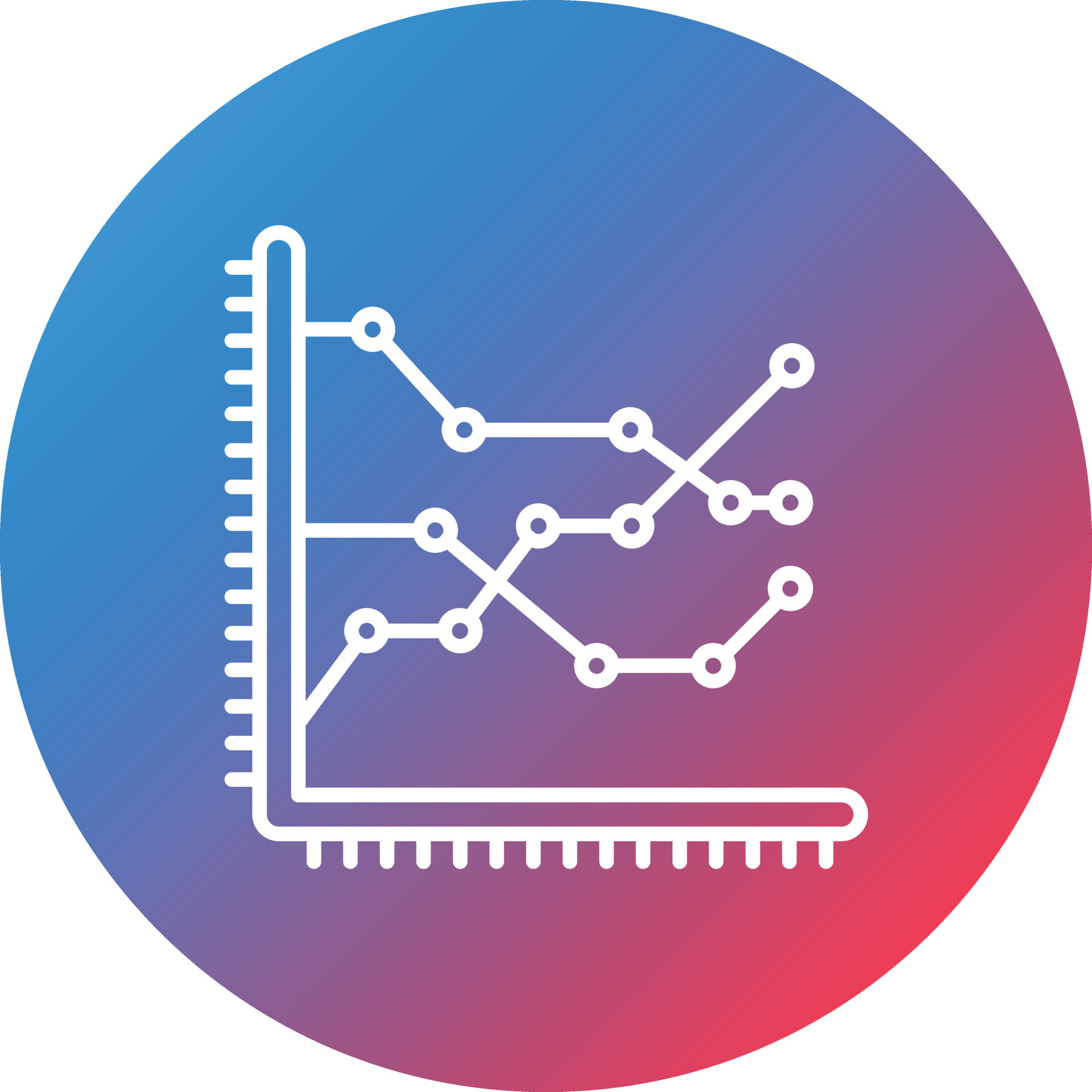 Predictive Analytics Line Gradient Circle Background Icon 16866560 ...