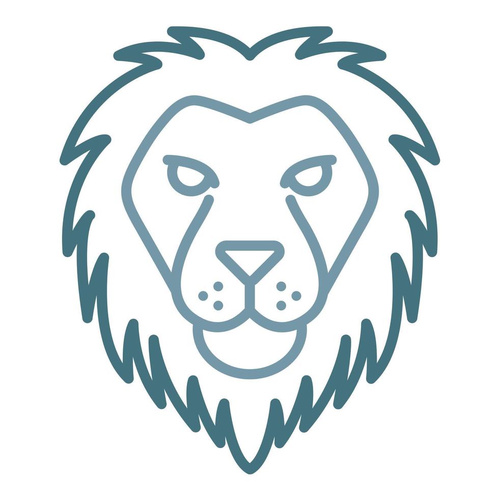 Lion Line Two Color Icon 16866621 Vector Art at Vecteezy