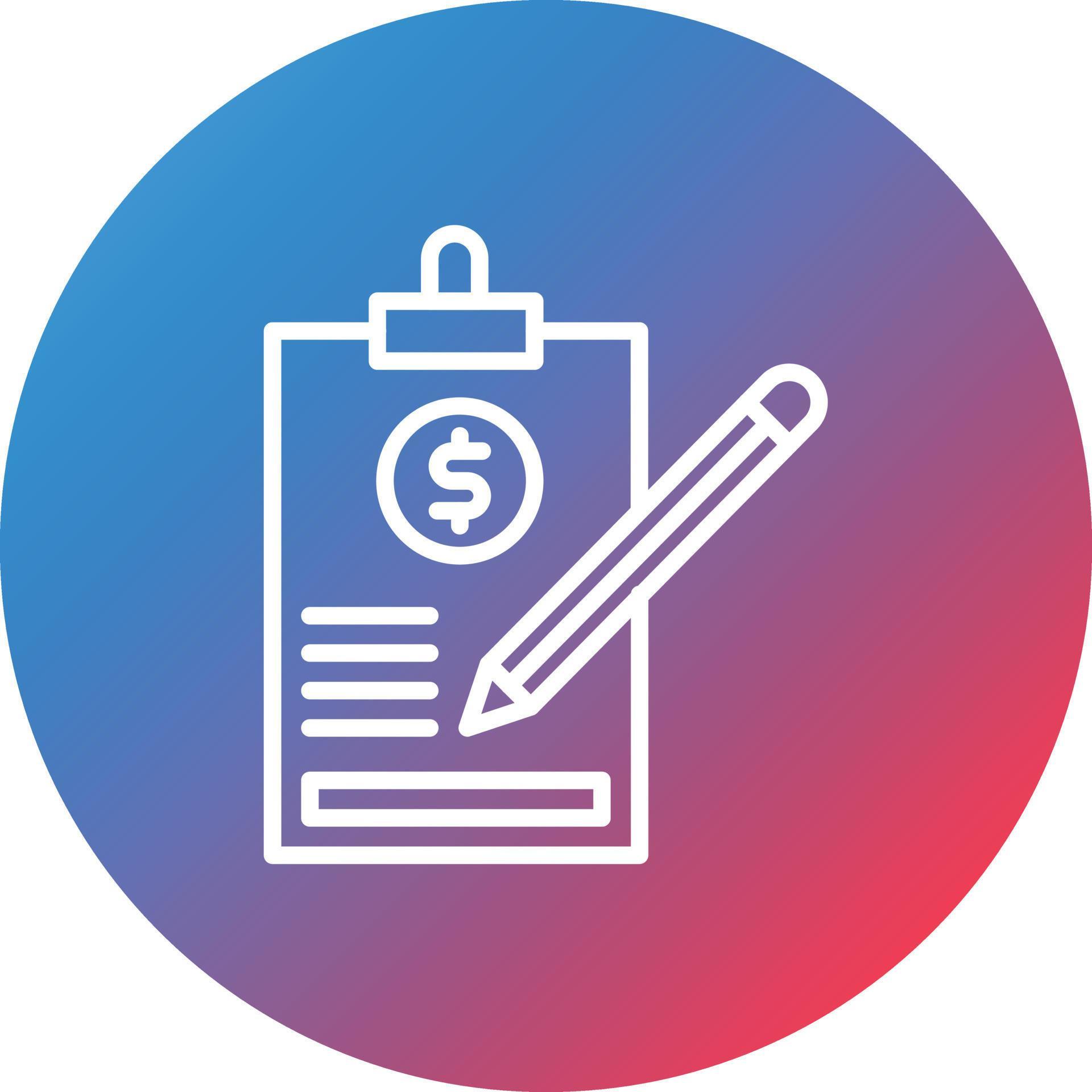 Assignment Line Gradient Circle Background Icon 16867589 Vector Art at ...