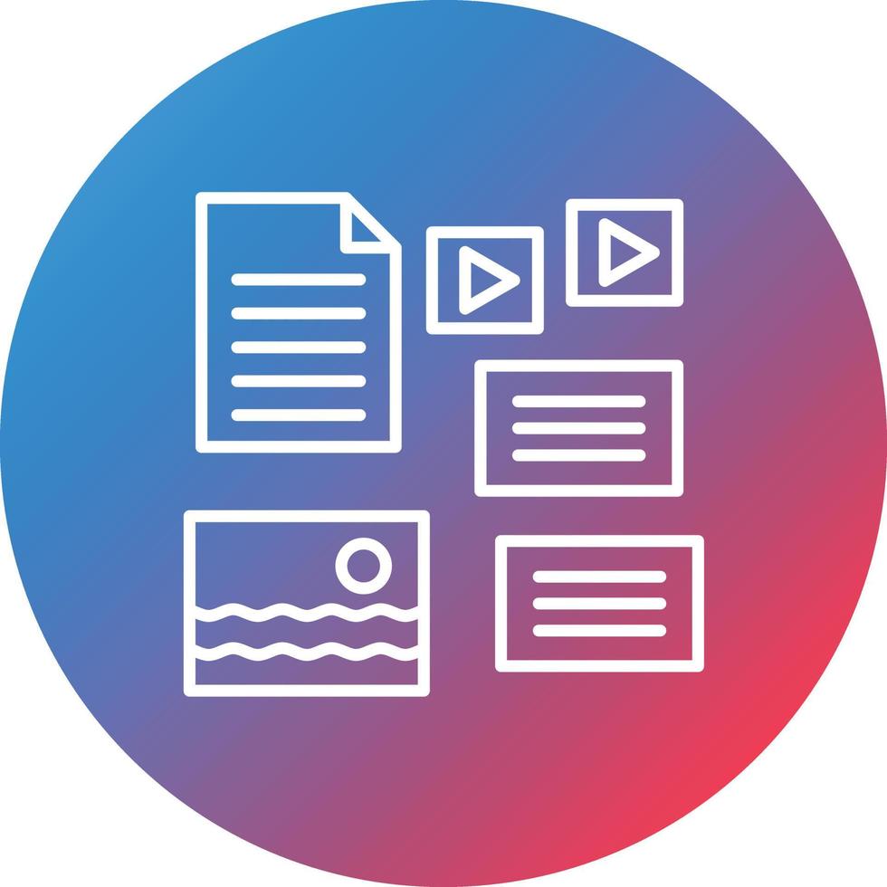 Unstructured Data Line Gradient Circle Background Icon 16867808 Vector ...