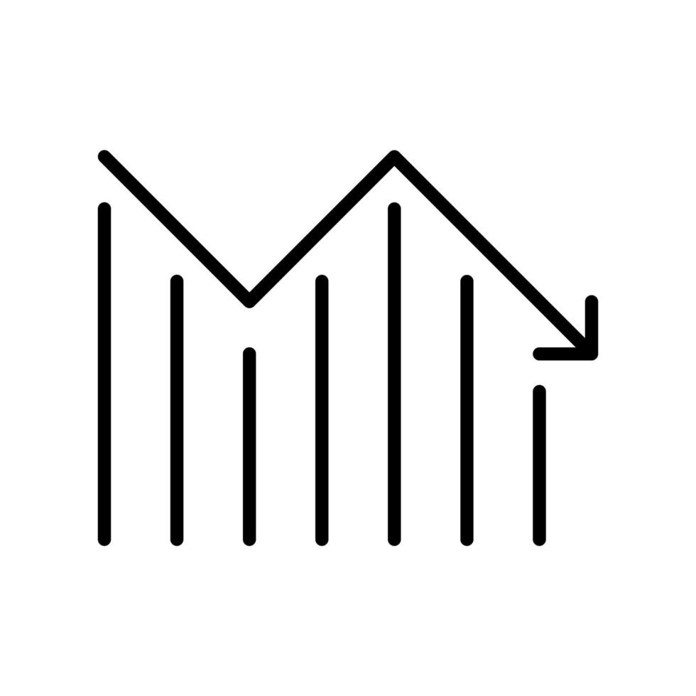 decrease finance icon flat line style vector for graphic and web design ...