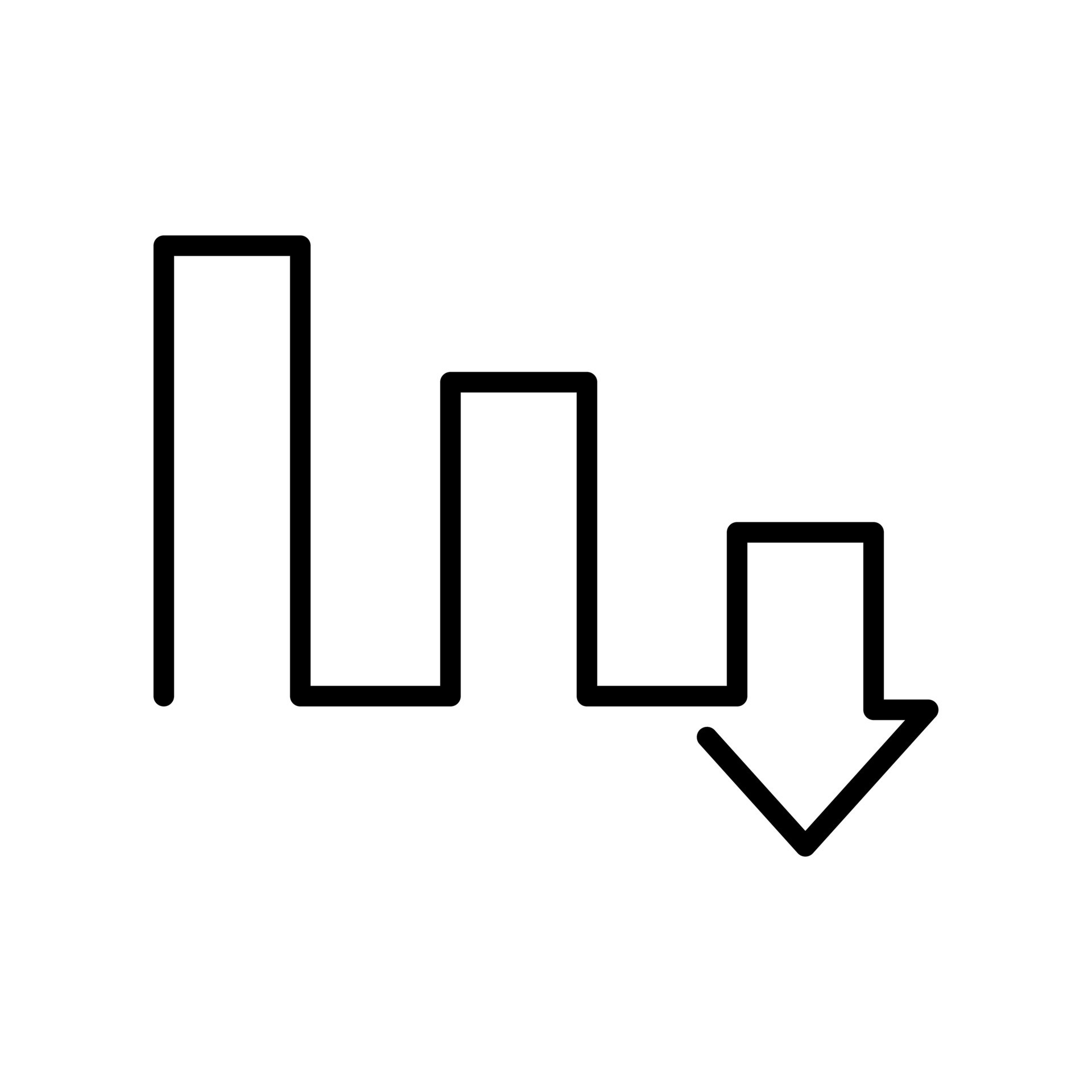 decrease finance icon flat line style vector for graphic and web design ...