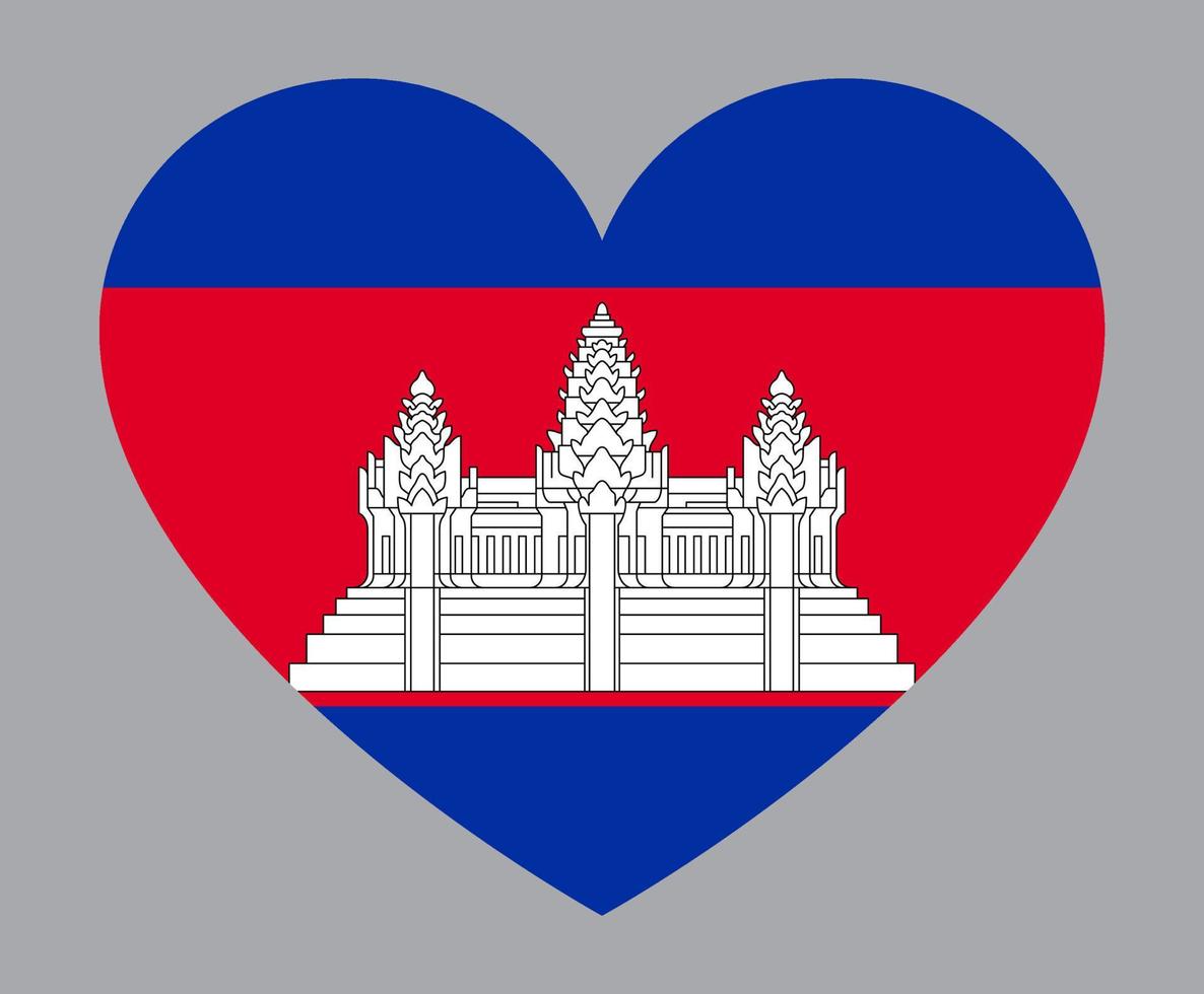 flat heart shaped Illustration of Cambodia flag 16874912 Vector Art at Vecteezy