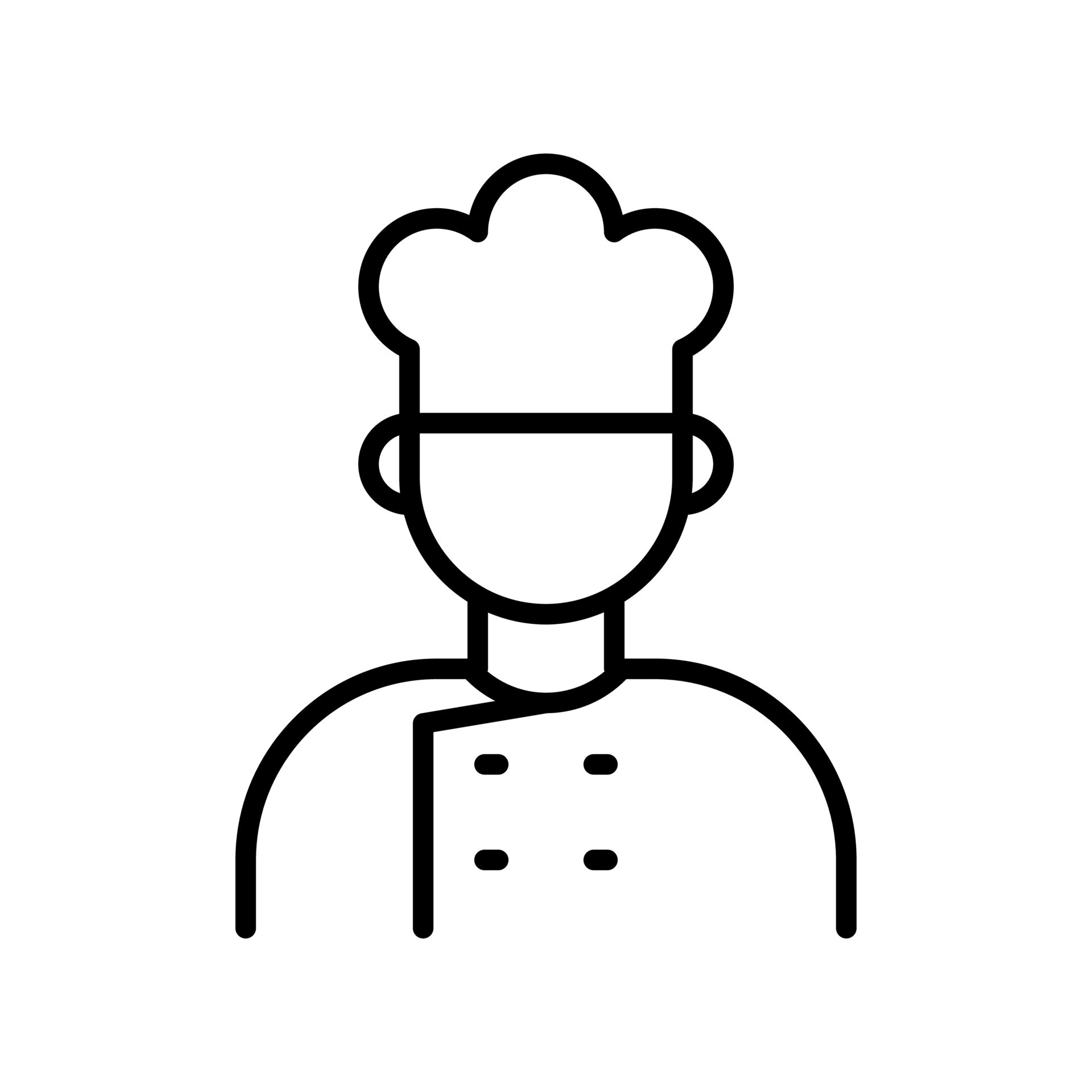 chef hotel icon flat line style vector for graphic and web design ...