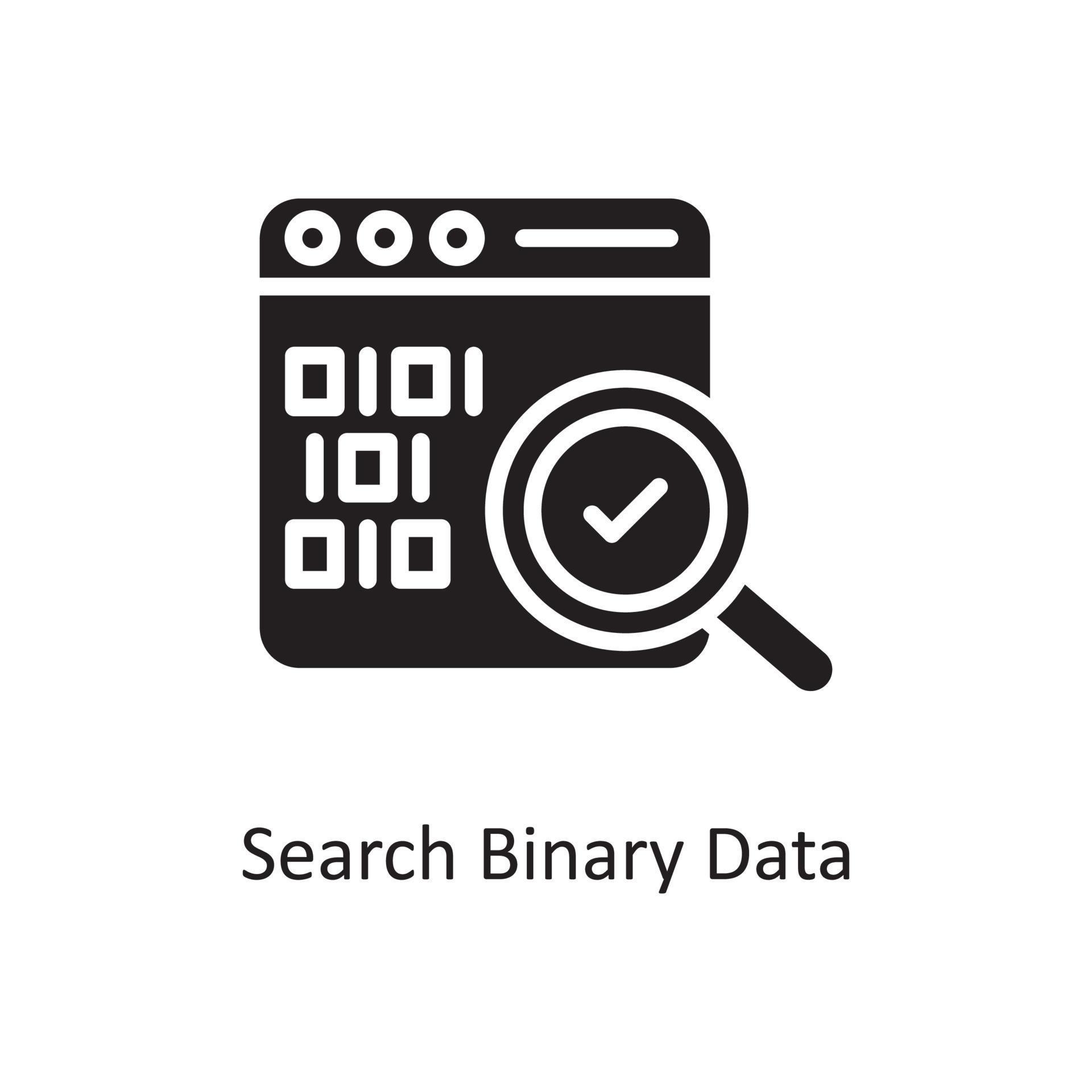 Search Binary Data Vector Solid Icon Design illustration. Business And ...