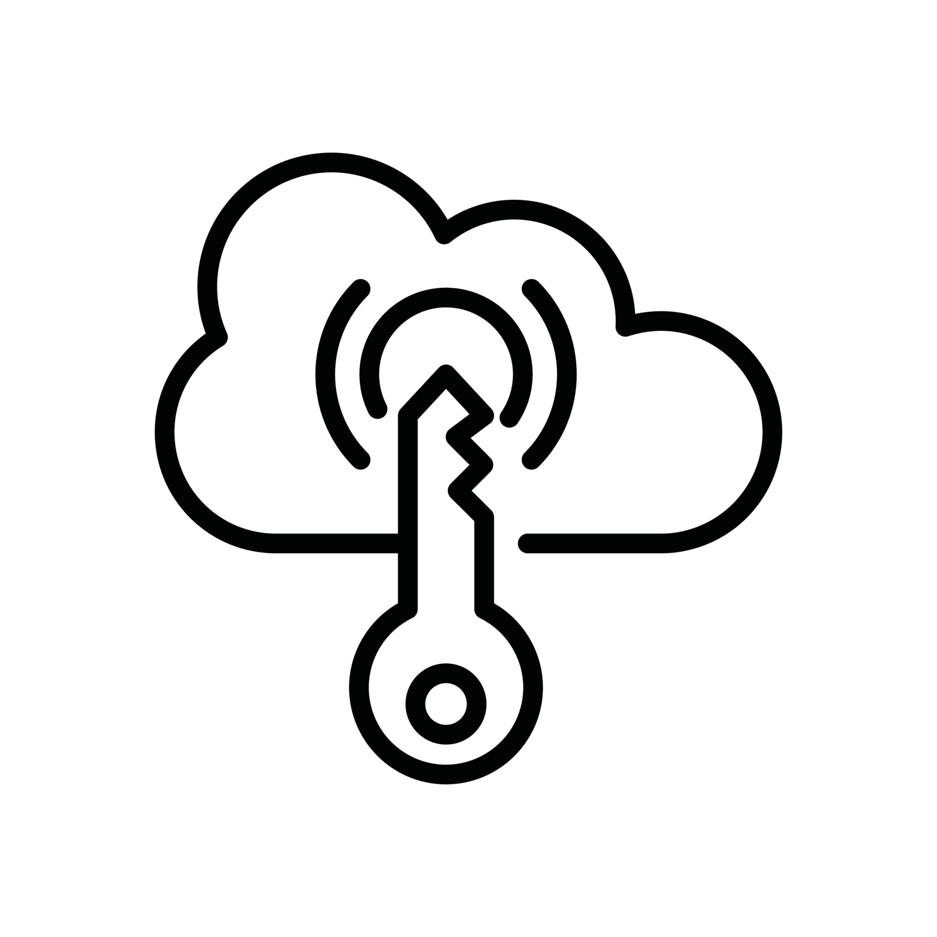 Cloud Access Vector Line Icon Cloud Computing Symbol Eps 10 File