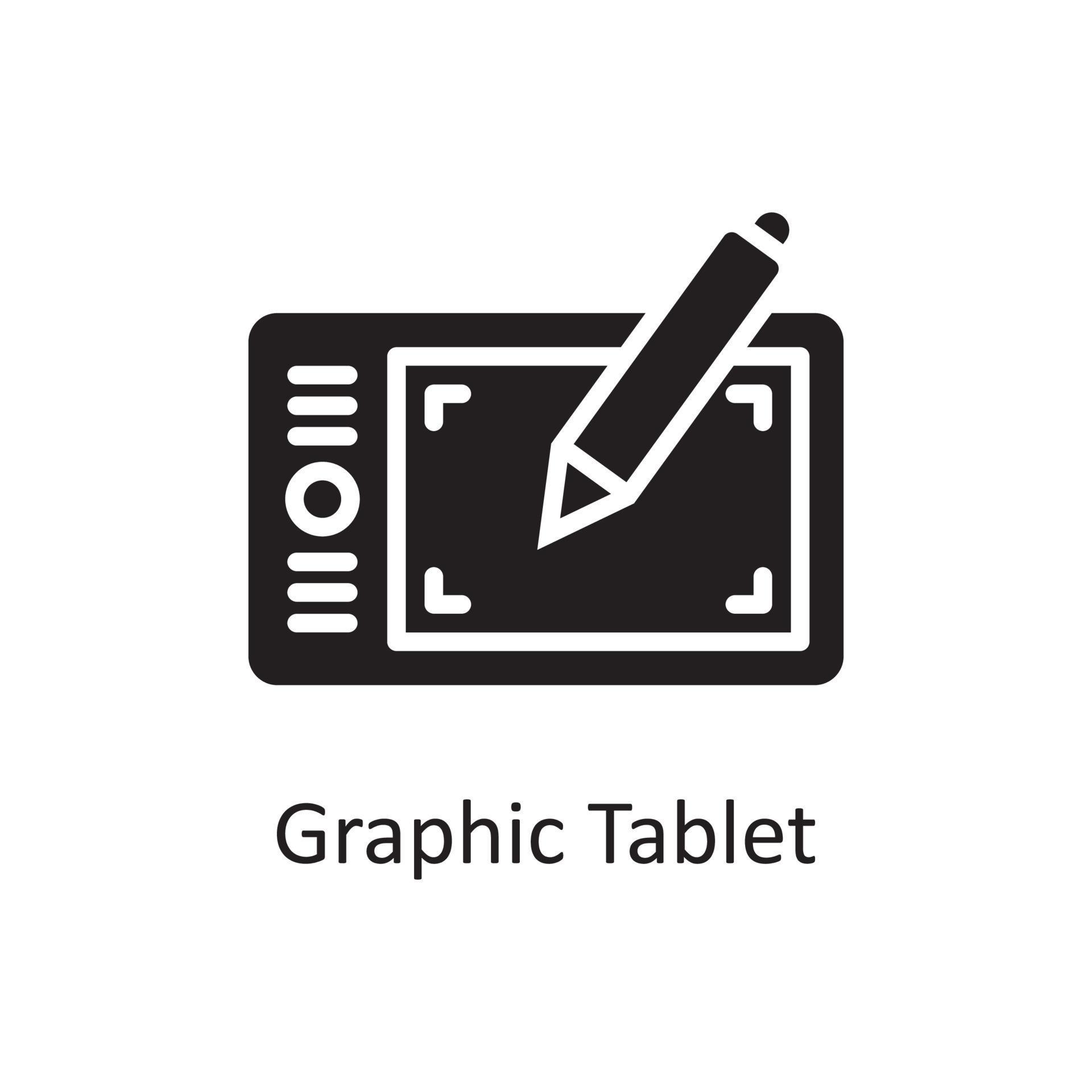 Graphic Tablet Vector Solid Icon Design illustration. Design and Development Symbol on White ...