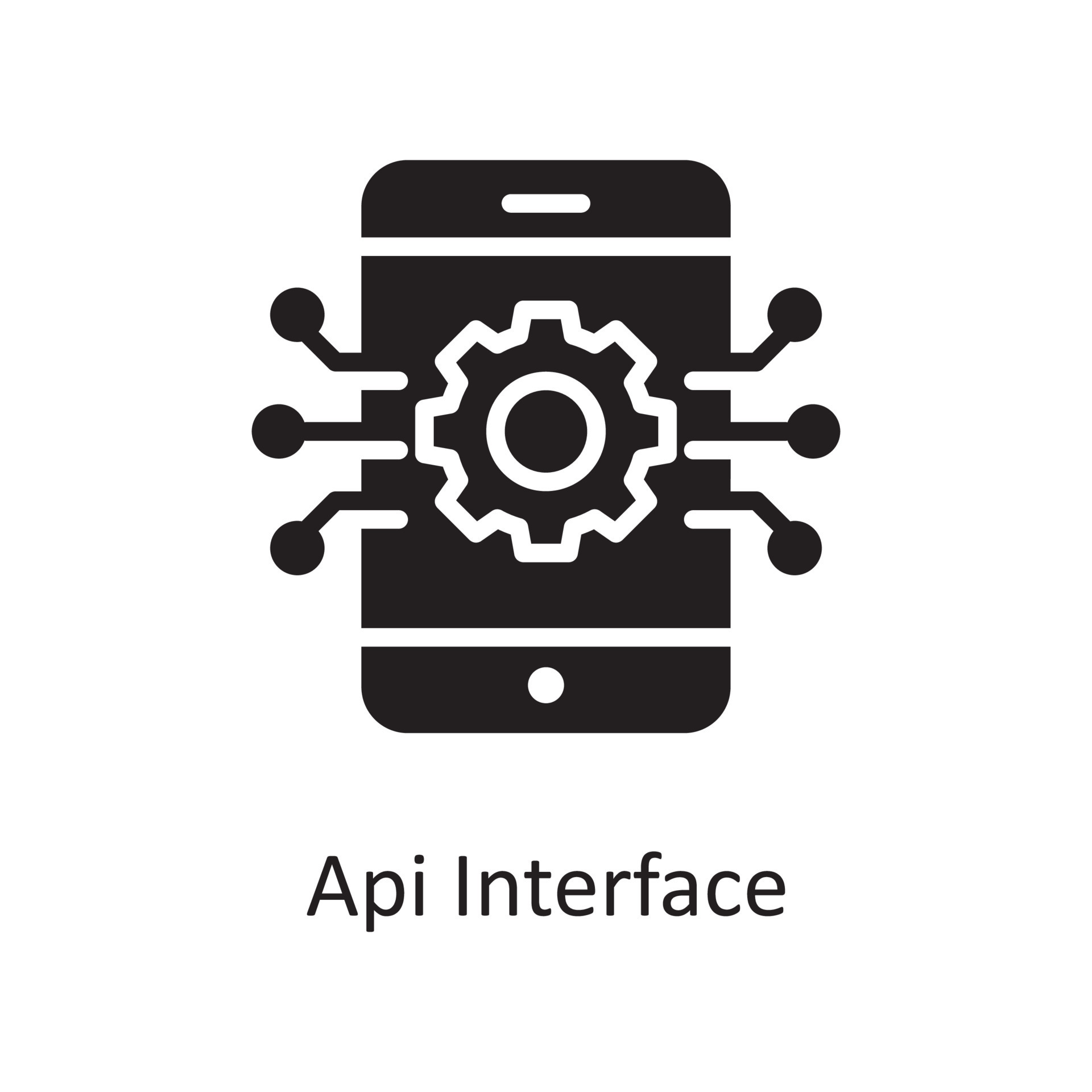 Api Interface Vector Solid Icon Design Illustration Design And Development Symbol On White