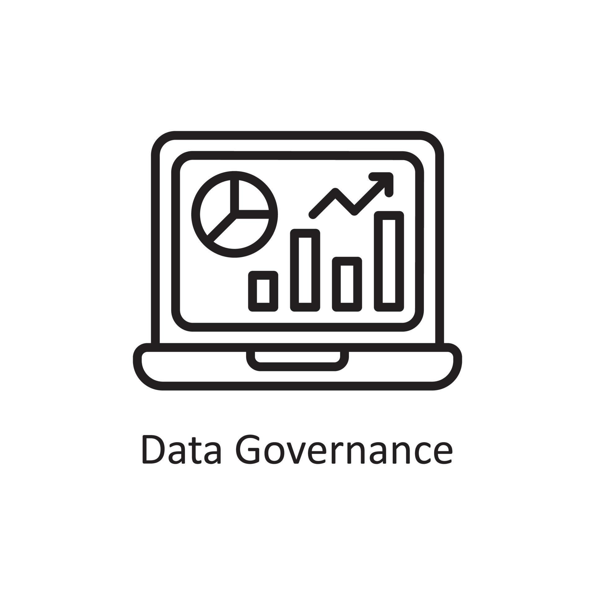 Data Governance Vector Outline Icon Design illustration. Business And Data Management Symbol on ...