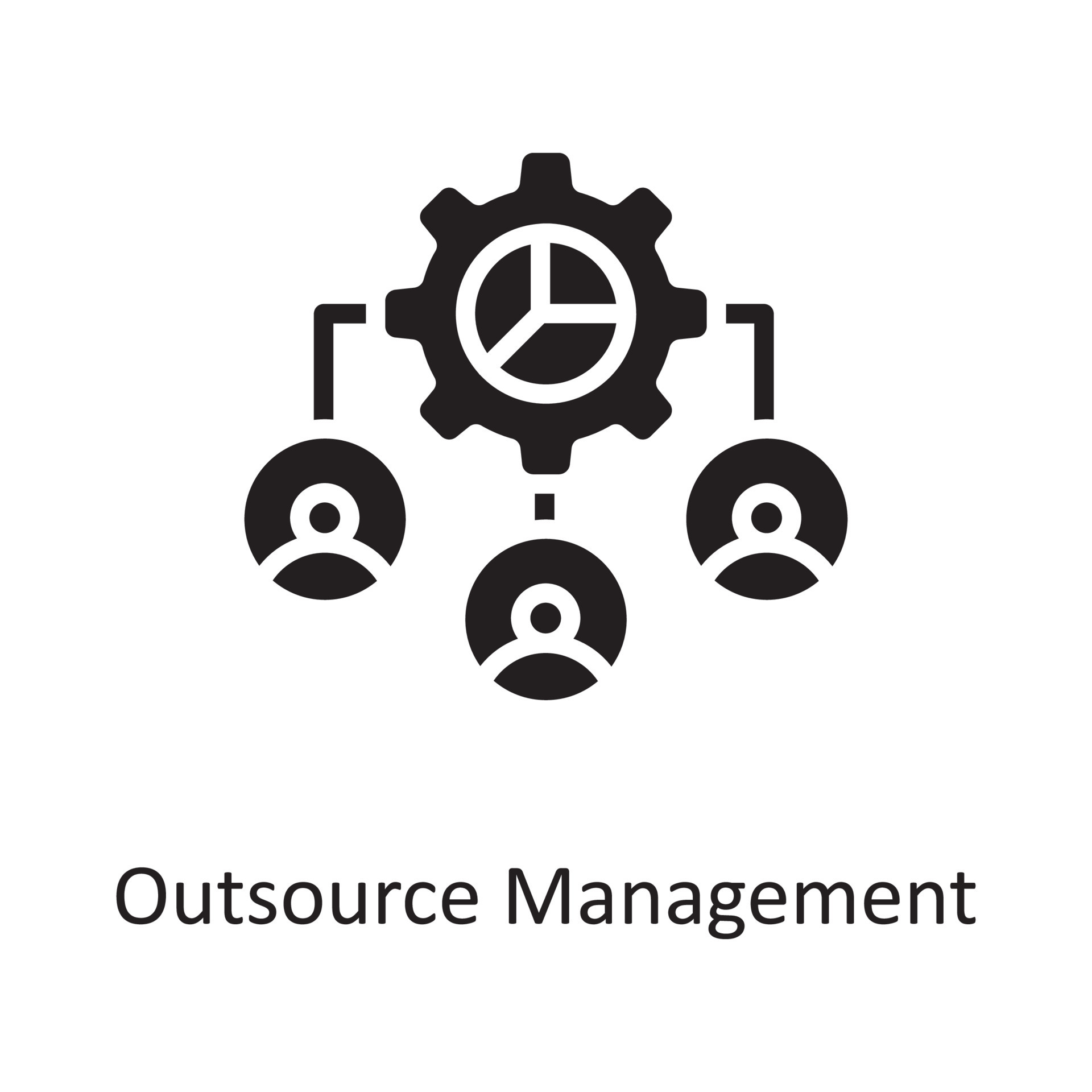 Outsource Management Vector Solid Icon Design illustration. Business ...