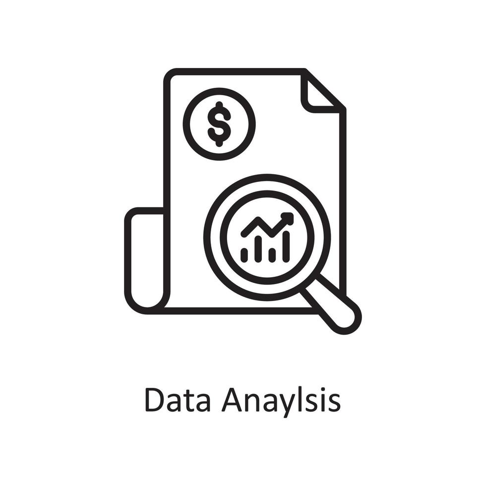 Data analysis Vector Outline Icon Design illustration. Business And ...