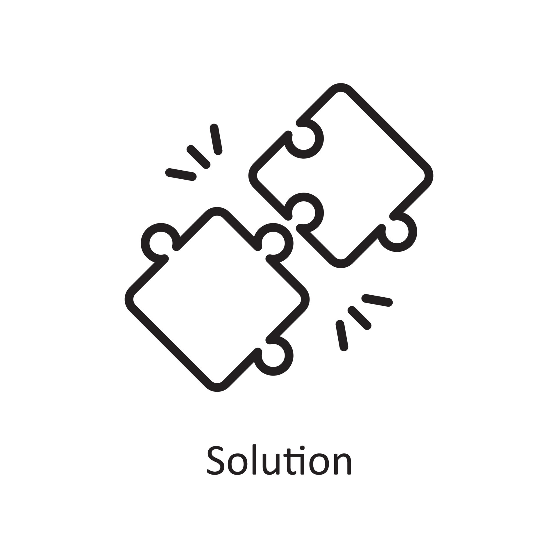 Solution Vector Outline Icon Design illustration. Business And Data ...