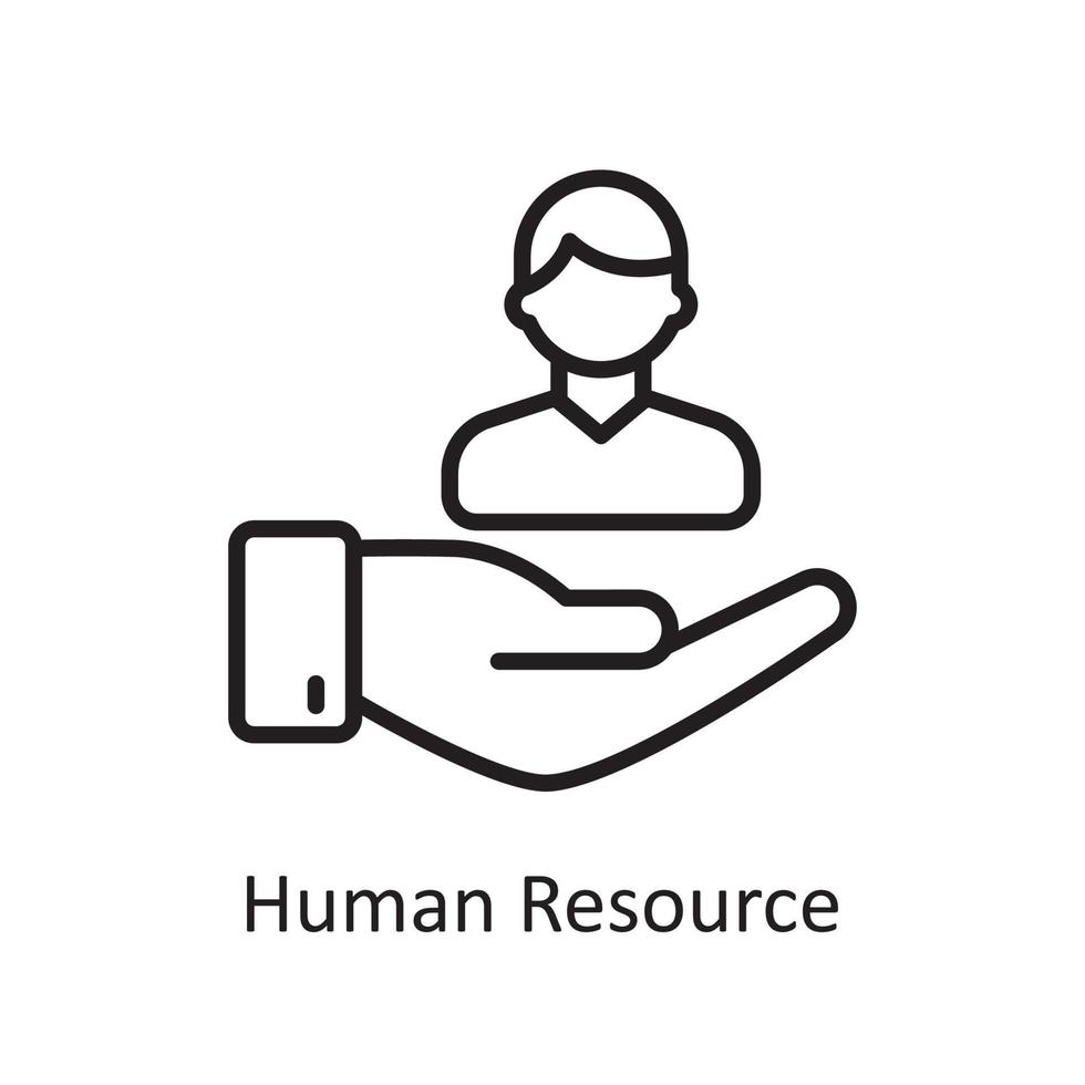 Human Resource Vector Outline Icon Design illustration. Business And Data Management Symbol on ...