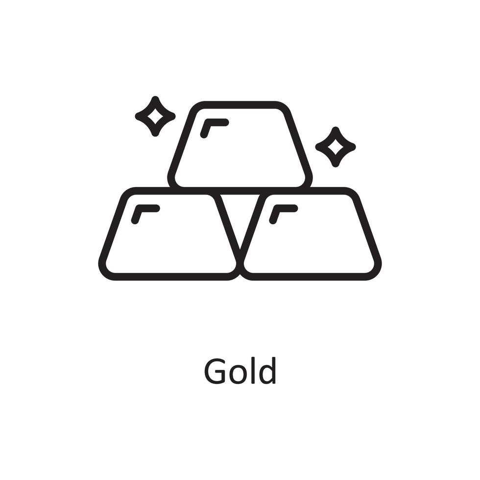 Gold Vector Outline Icon Design illustration. Business And Data ...