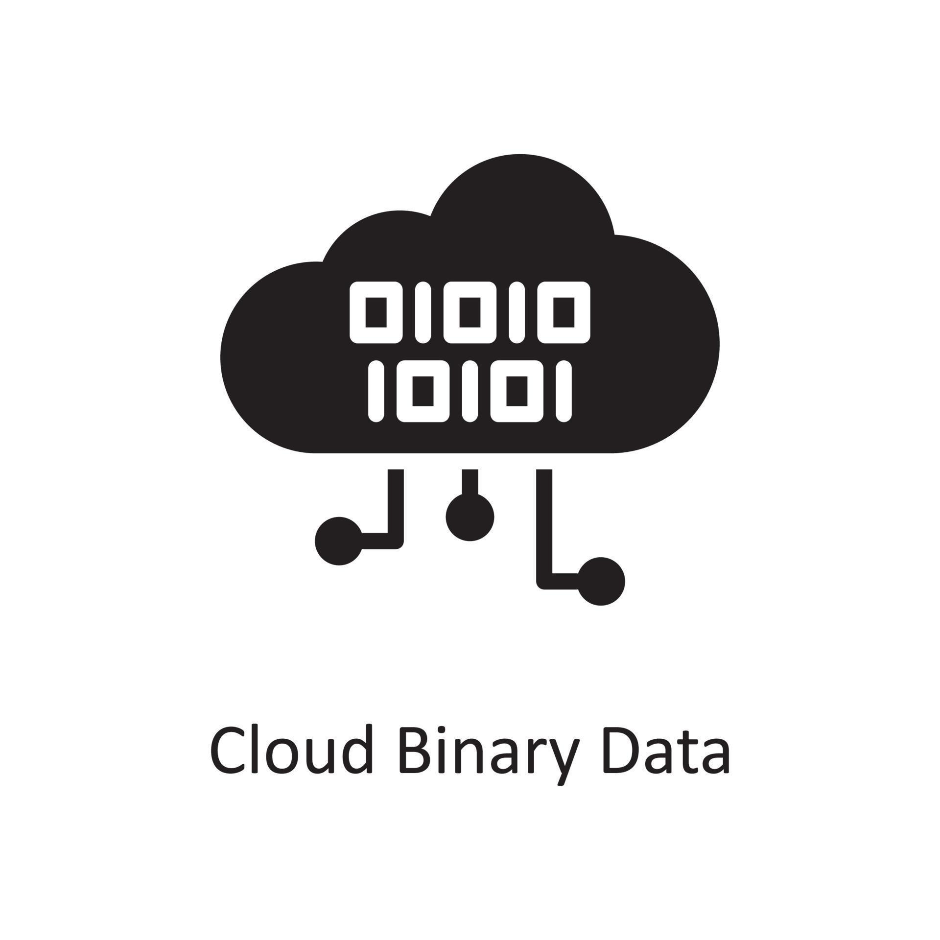 Cloud Binary Data Vector Solid Icon Design illustration. Business And ...