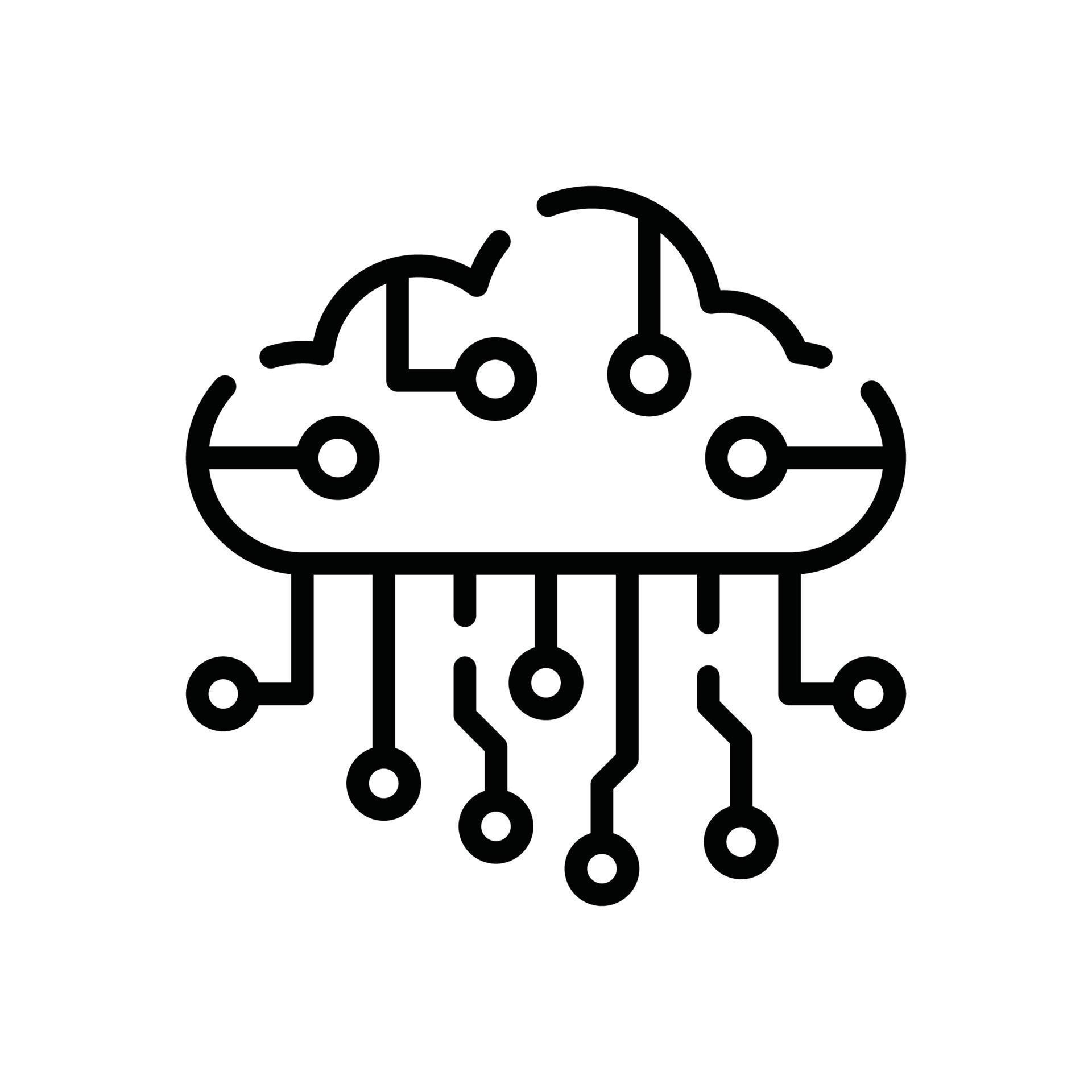 Cloud Circuit Vector Line Icon Cloud Computing Symbol Eps 10 File 16877934 Vector Art At Vecteezy