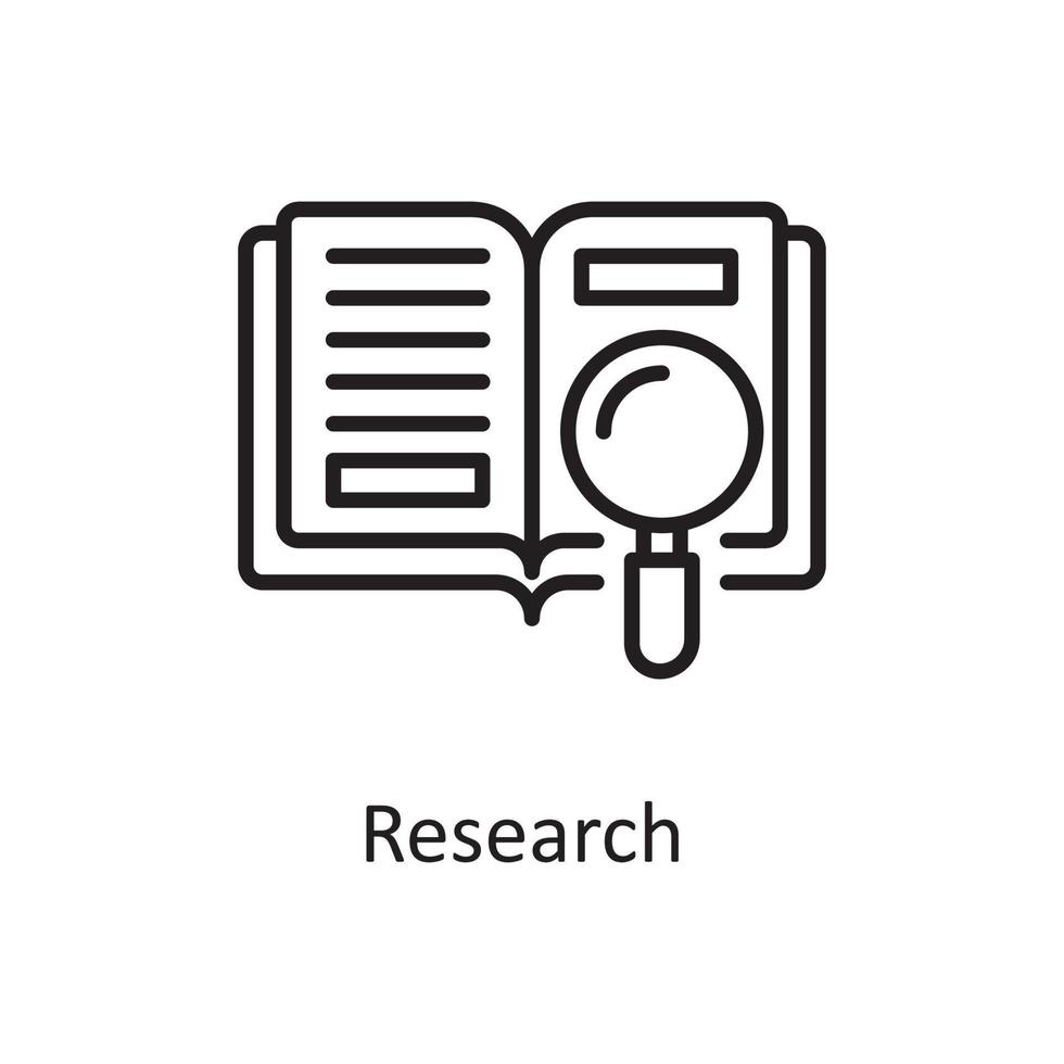 Research Vector Outline Icon Design illustration. Design and ...
