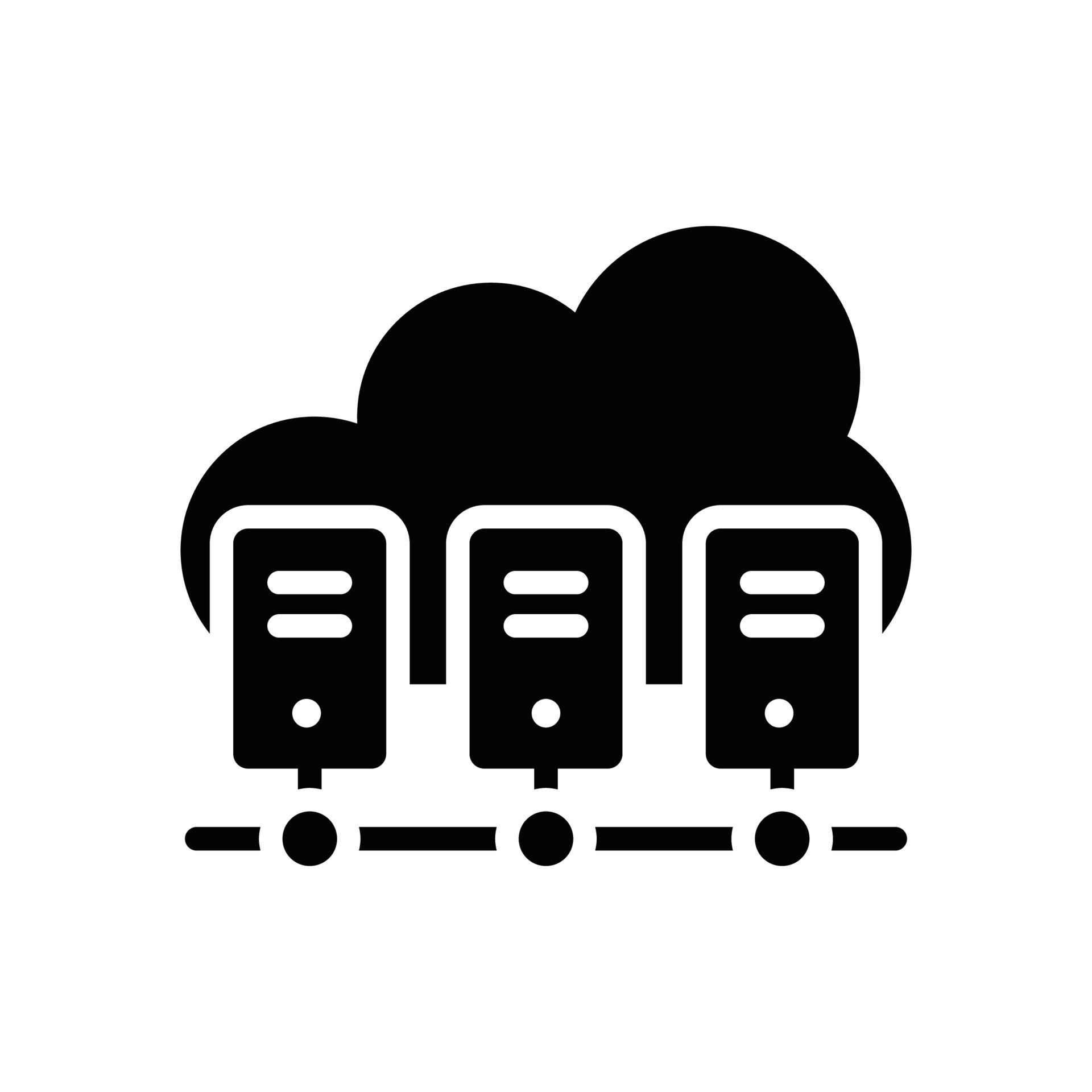 Cloud Data Center Vector Glyph Icon Cloud Computing Symbol Eps 10 File