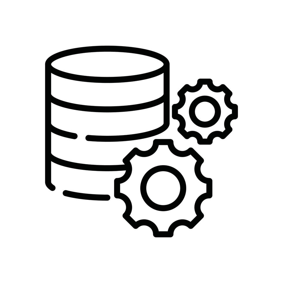 Database Management Vector Line Icon Cloud Computing Symbol Eps 10 File