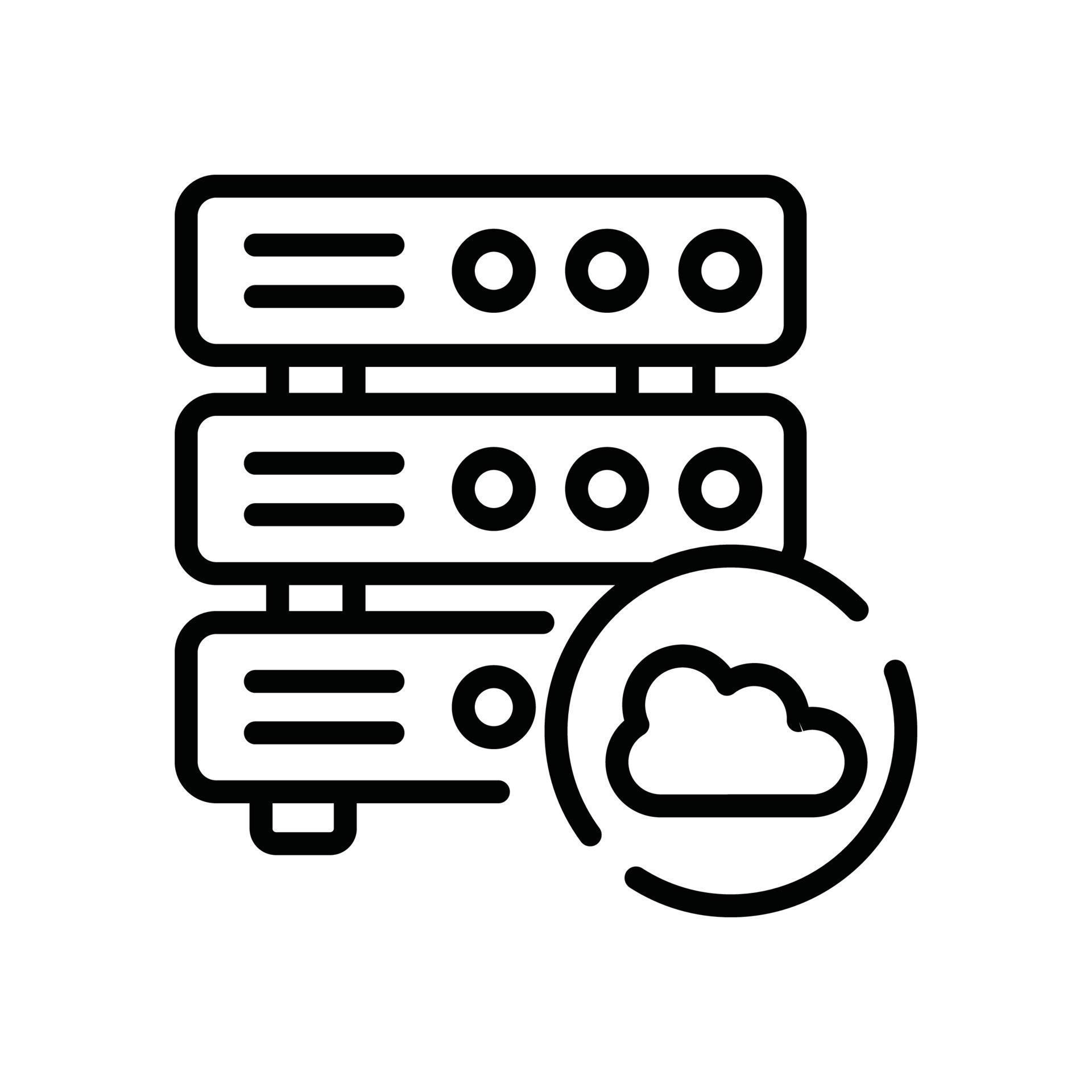 Cloud Database Vector Line Icon Cloud Computing Symbol Eps 10 File