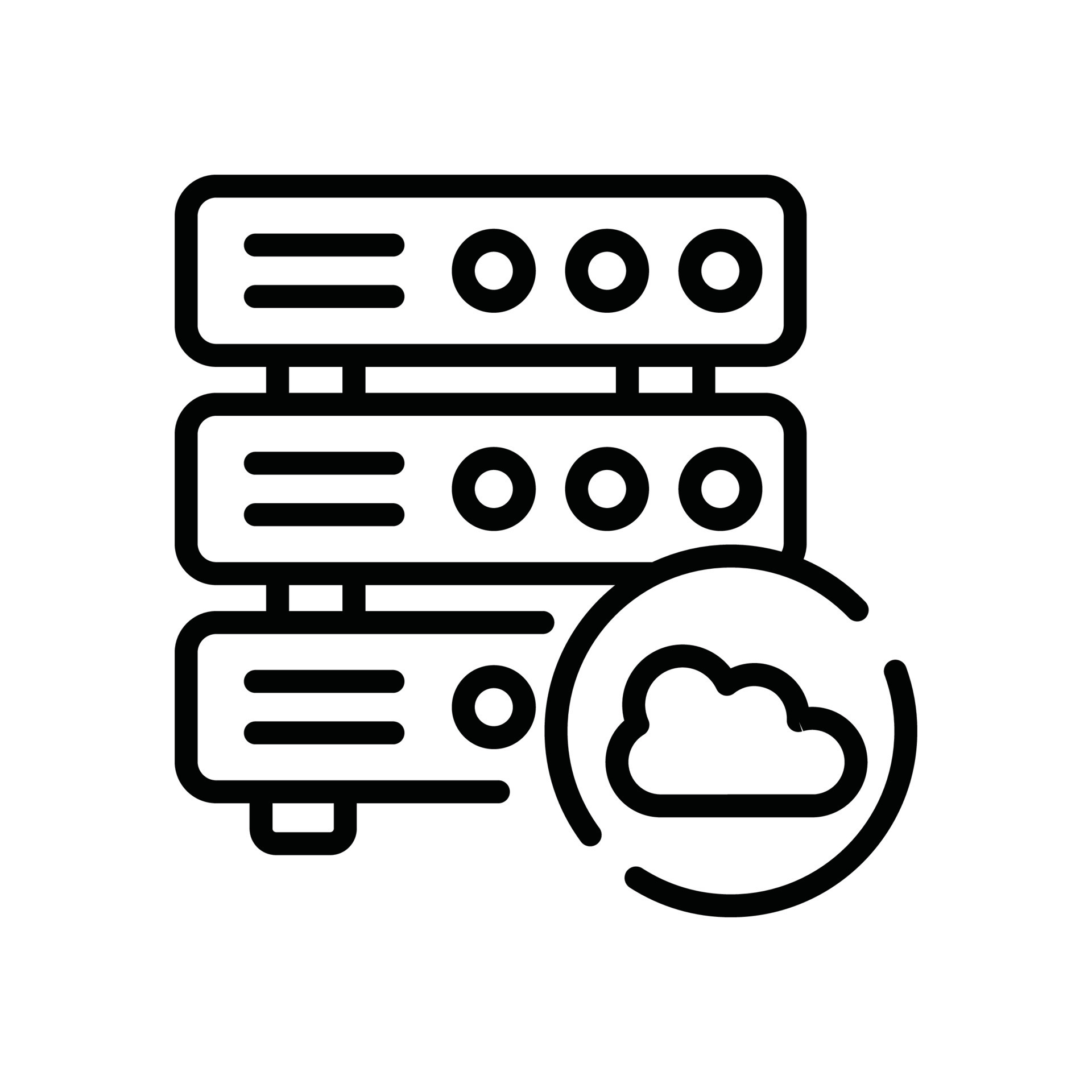 Cloud Database Vector Line Icon Cloud Computing Symbol Eps 10 File