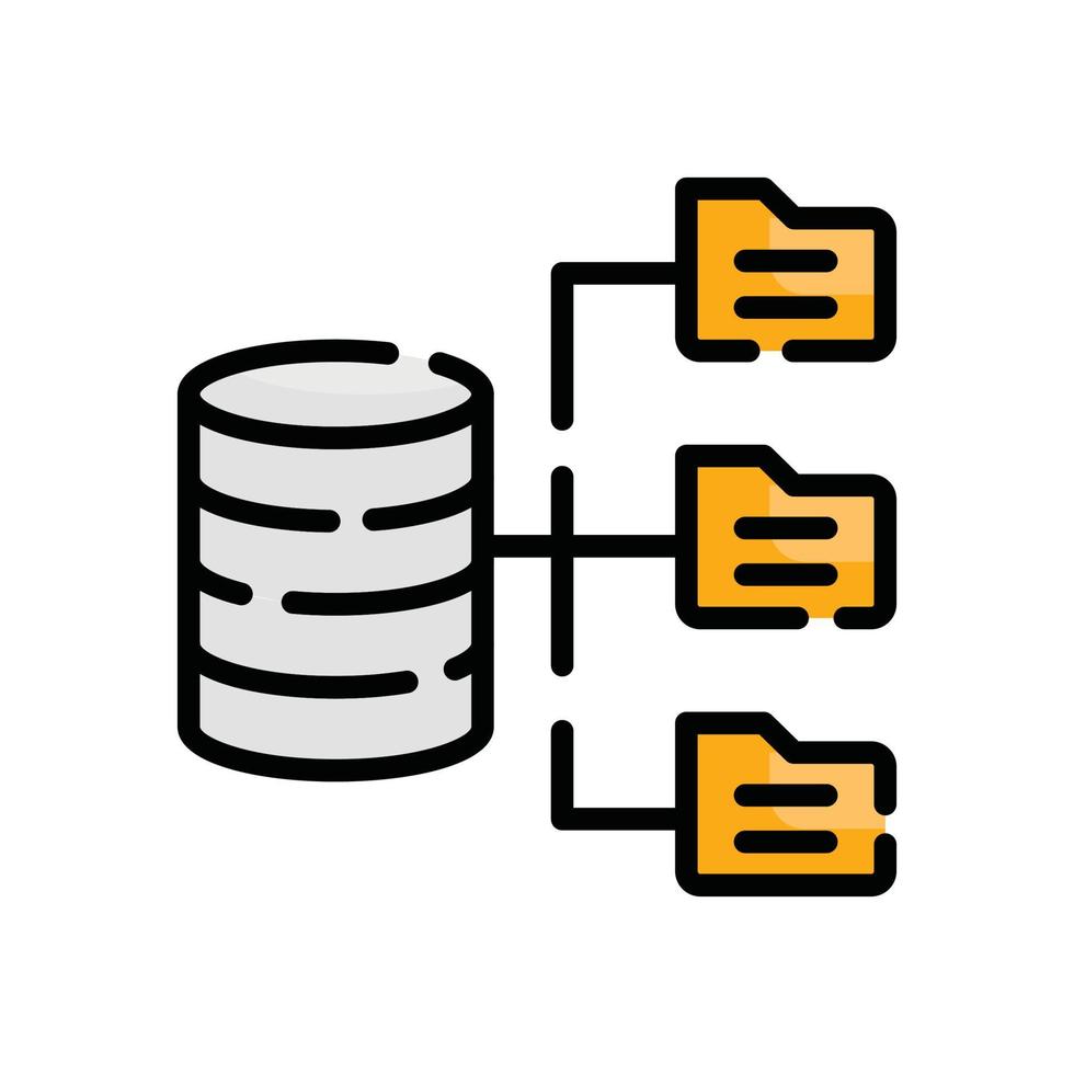Data Storage Vector Outline Filled Icon Cloud Computing Symbol Eps 10