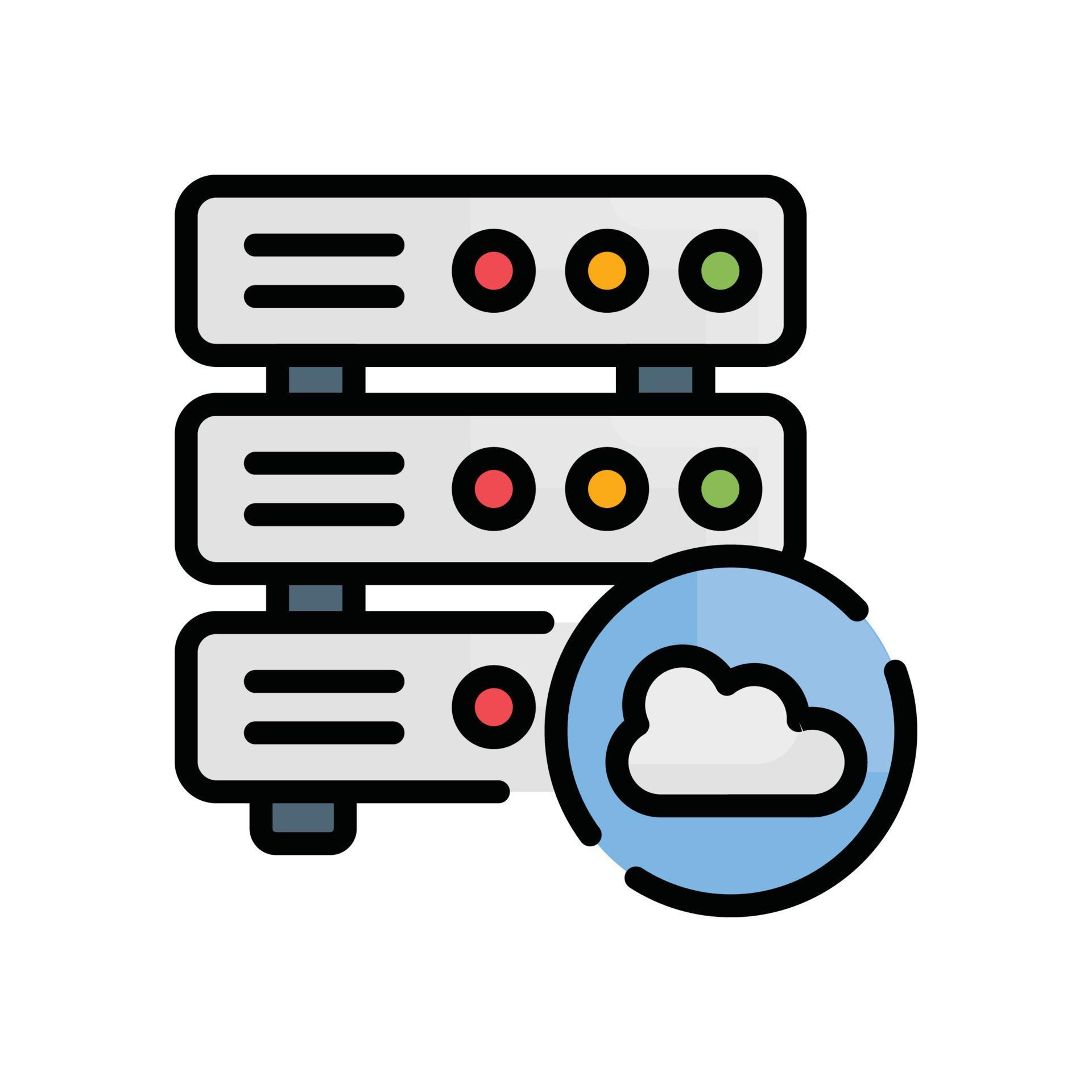 Cloud Database Vector Outline Filled Icon Cloud Computing Symbol Eps 10