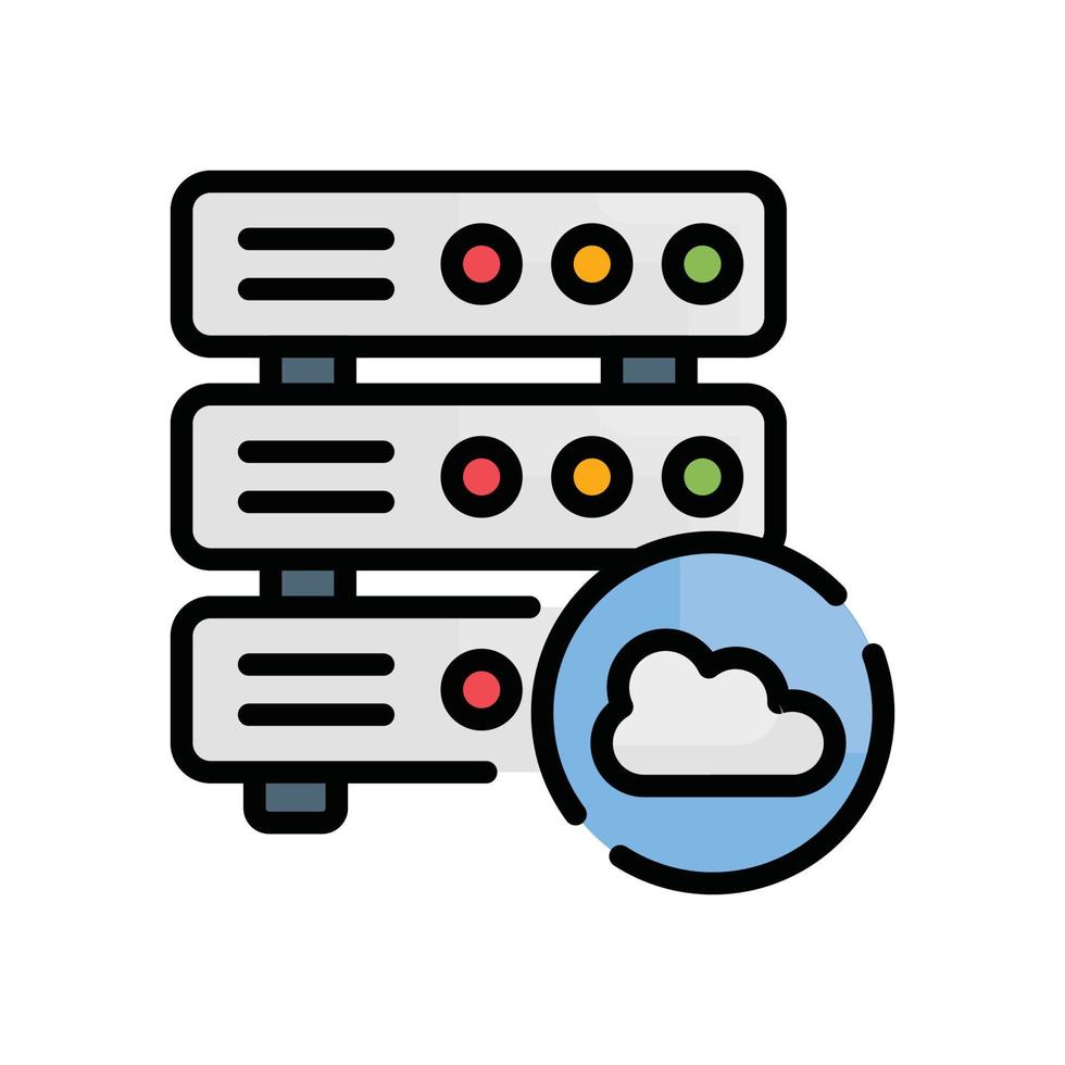 Cloud Database Vector Outline Filled icon Cloud Computing symbol EPS 10 file 16878039 Vector Art ...