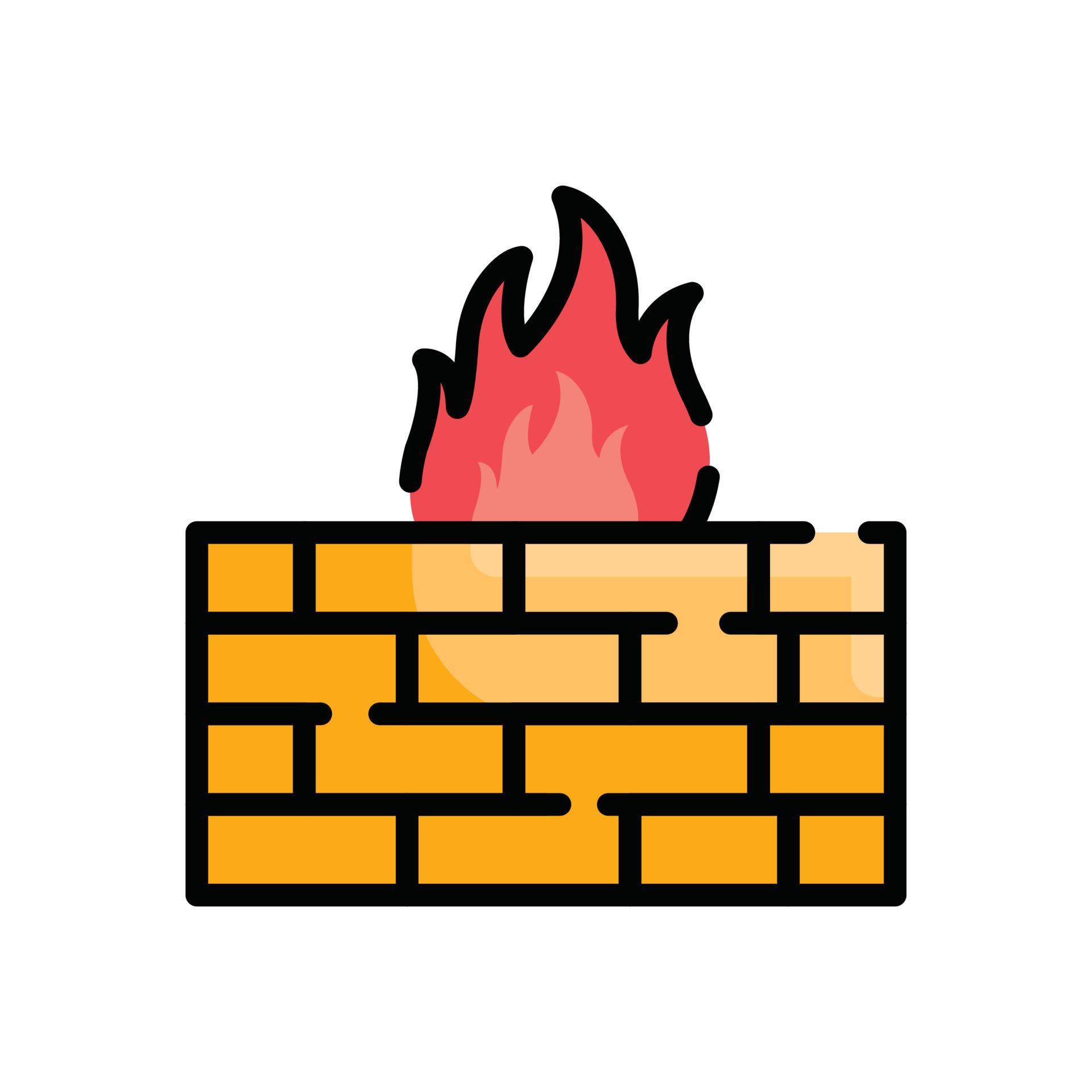 Firewall Vector Outline Filled Icon Cloud Computing Symbol Eps 10 File