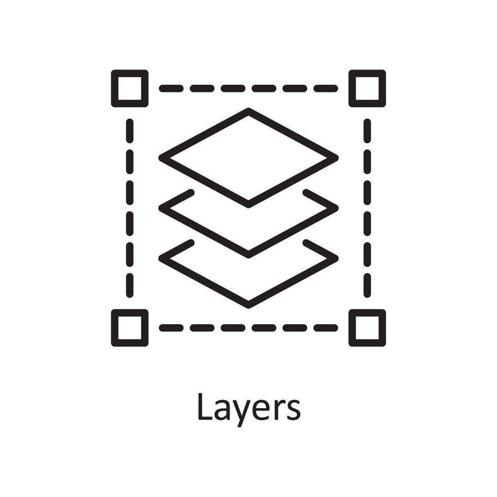 Layers Vector Outline Icon Design illustration. Design and Development ...