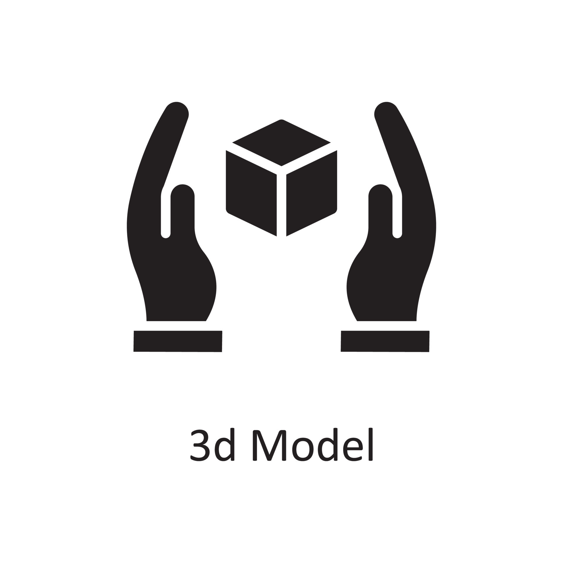 3d Model Vector Solid Icon Design illustration. Design and Development ...