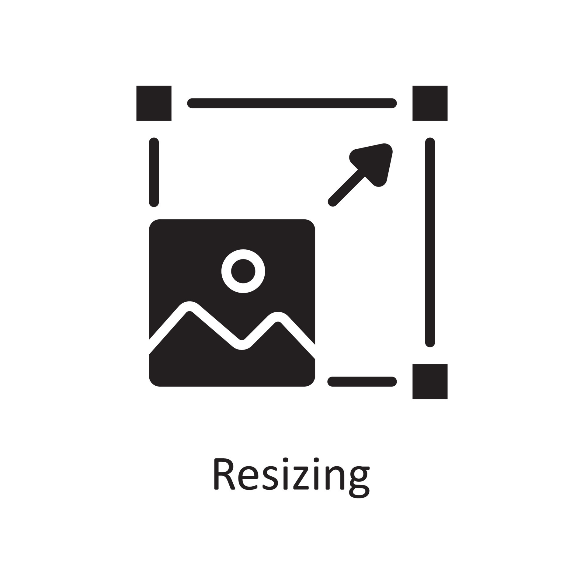 Resizing Vector Solid Icon Design illustration. Design and Development ... Resizing Vector Solid Icon Design illustration. Design and Development ...
