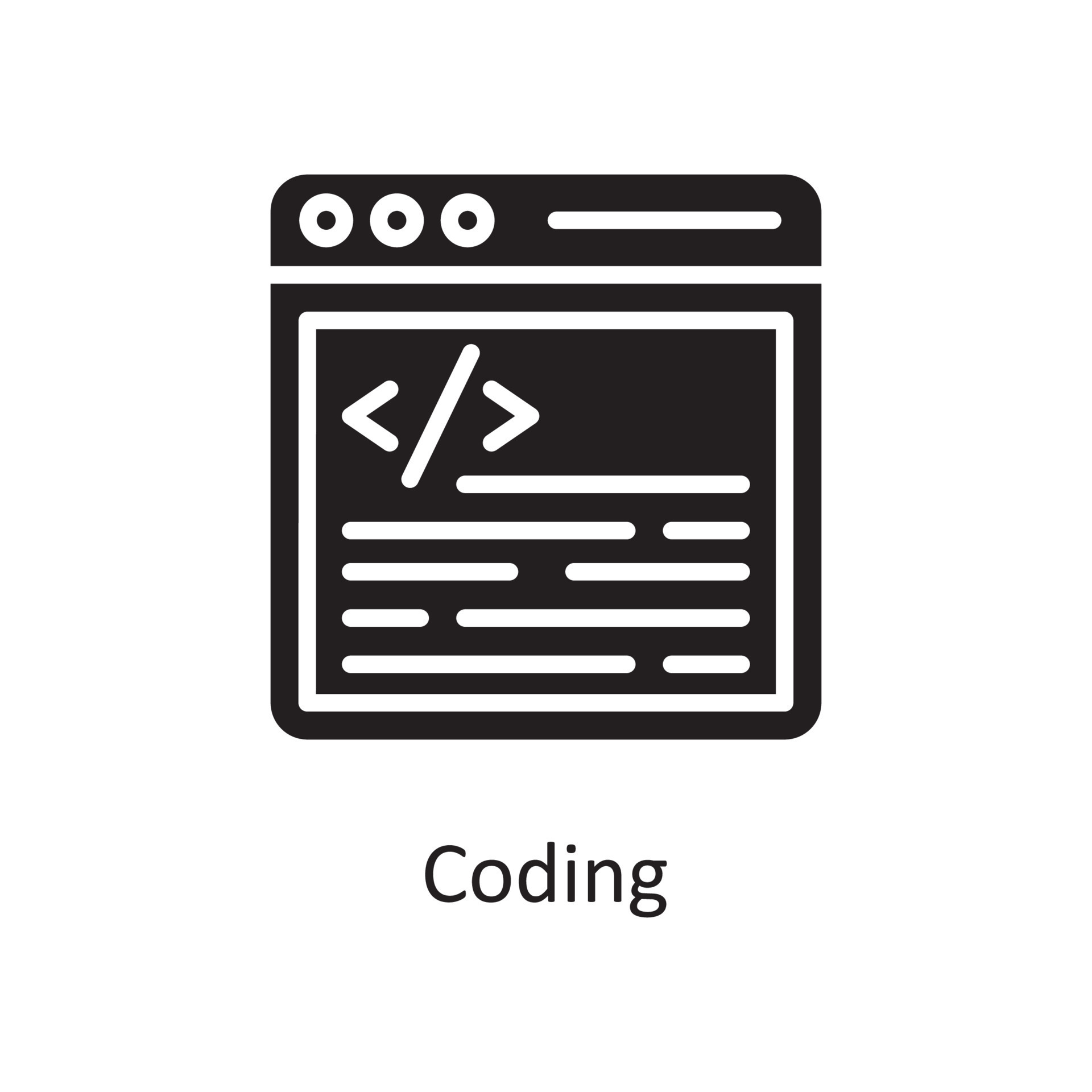 Coding Vector Solid Icon Design illustration. Design and Development ...