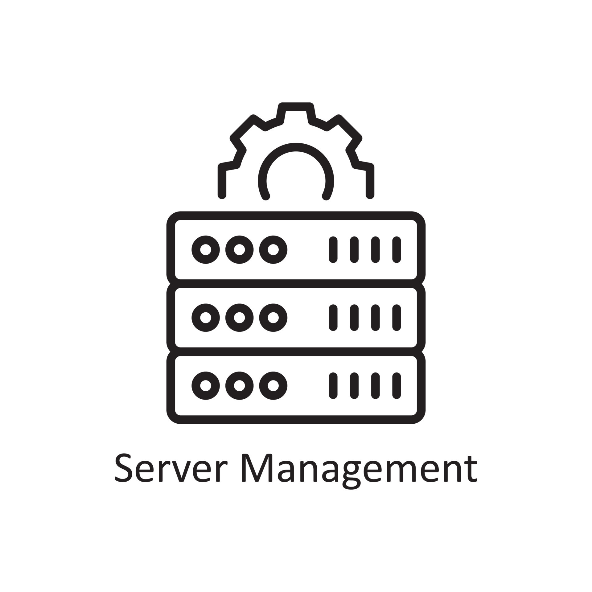 Server Management Vector Outline Icon Design illustration. Business And ...