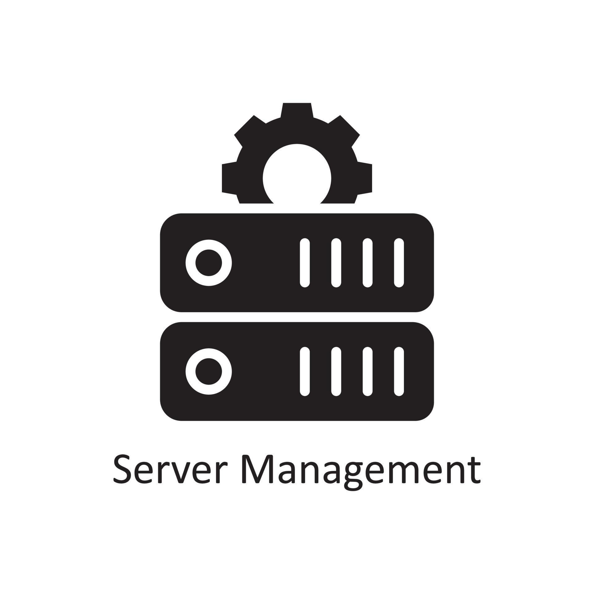 Server Management Vector Solid Icon Design illustration. Business And ...