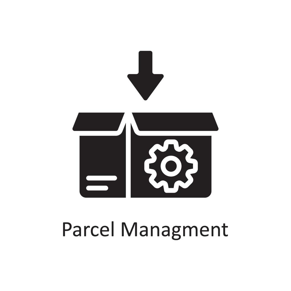 Parcel Management Vector Solid Icon Design illustration. Business And ...
