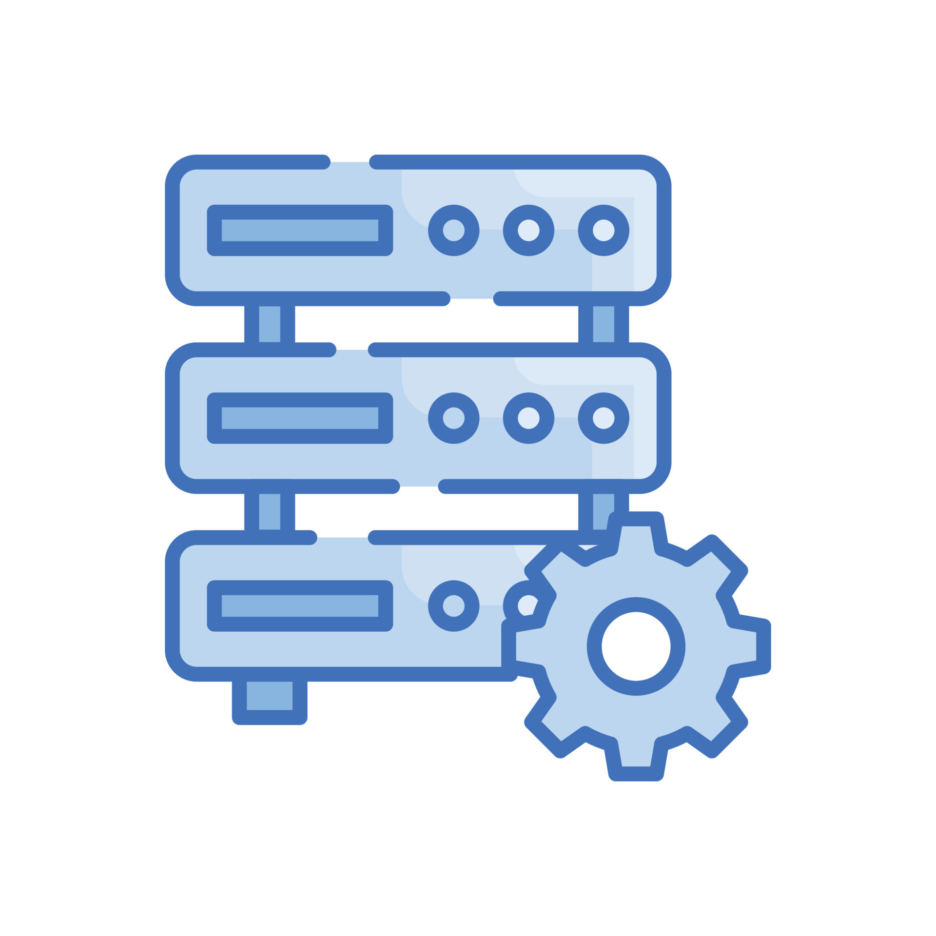 Dedicated Server Vector Blue Icon Cloud Computing Symbol Eps 10 File