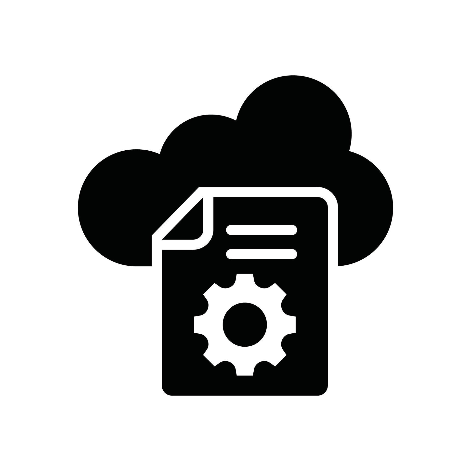 Cloud Processing Vector Glyph Icon Cloud Computing Symbol Eps 10 File 16878134 Vector Art At