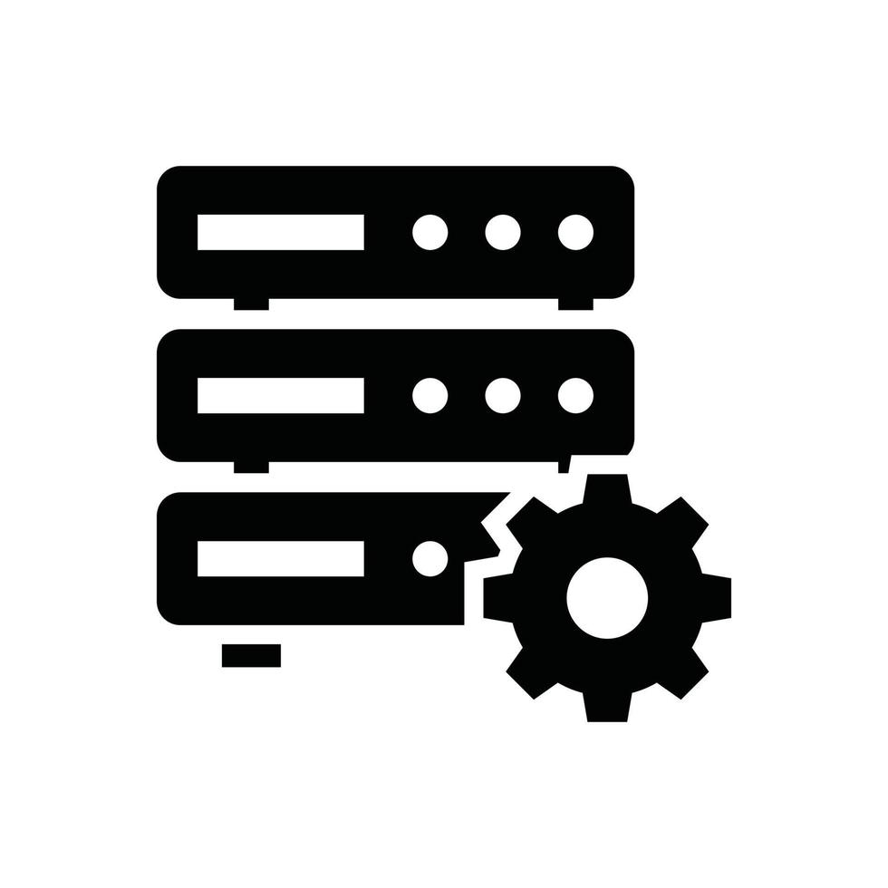 Dedicated Server Vector Glyph Icon Cloud Computing Symbol Eps 10 File