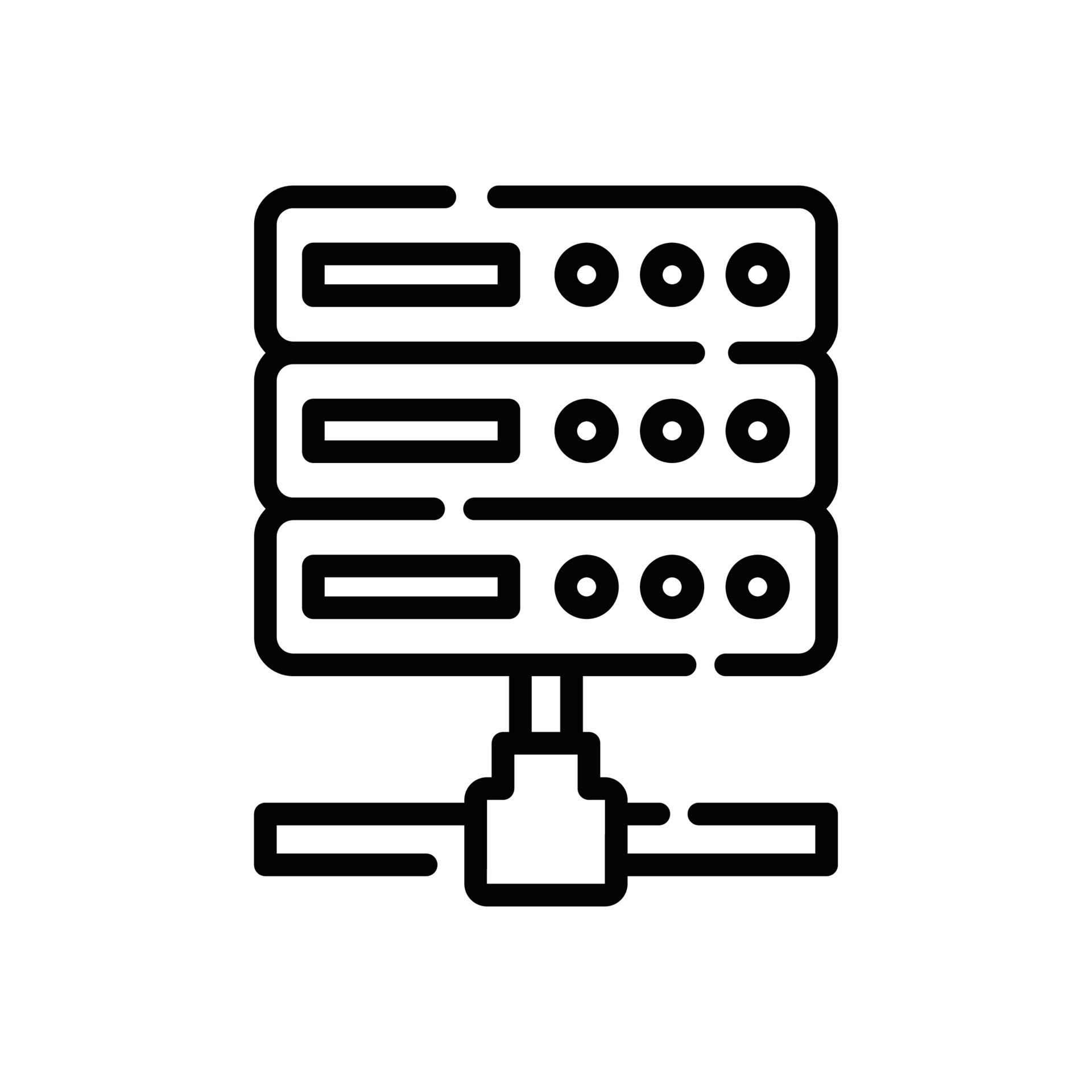 Network Server Vector Line Icon Cloud Computing Symbol Eps 10 File