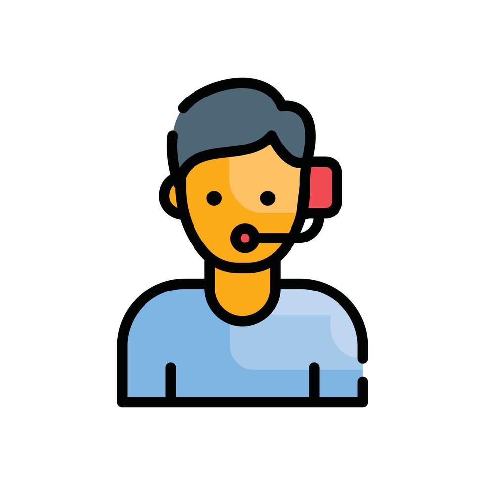 Online Support Vector Outline Filled Icon Cloud Computing Symbol Eps 10