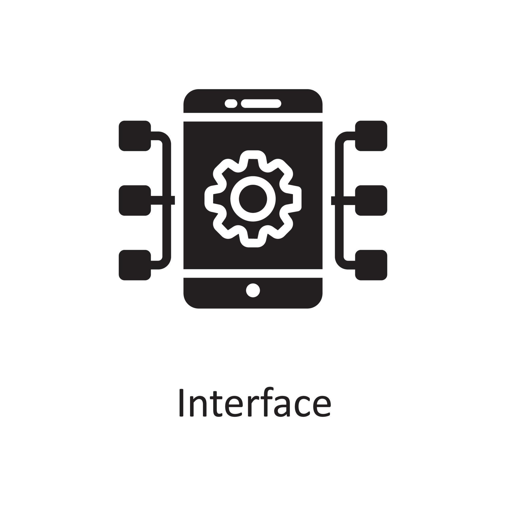 Interface Vector Solid Icon Design illustration. Design and Development Symbol on White ...