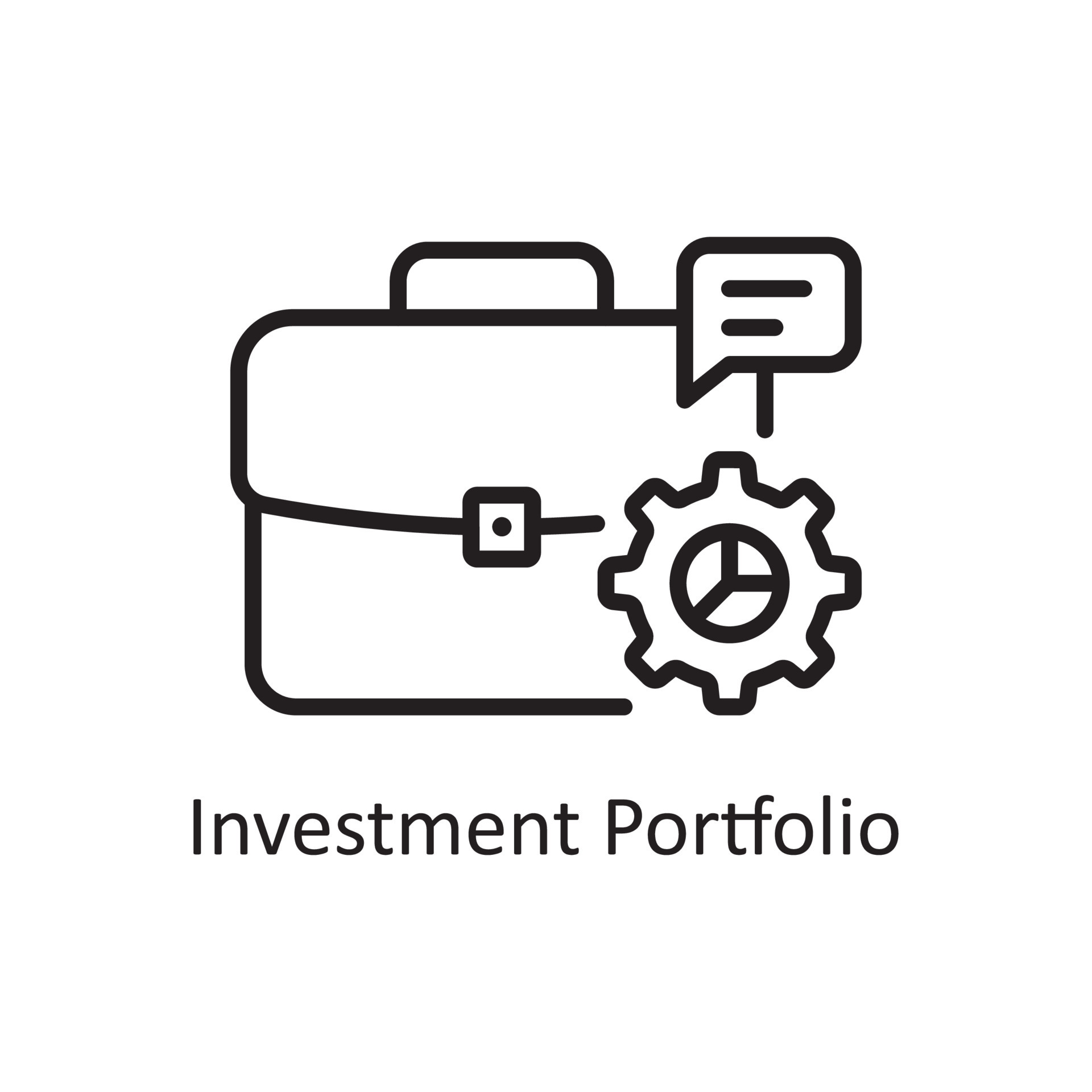 Investment Portfolio Vector Outline Icon Design illustration. Business ... Investment Portfolio Vector Outline Icon Design illustration. Business ...