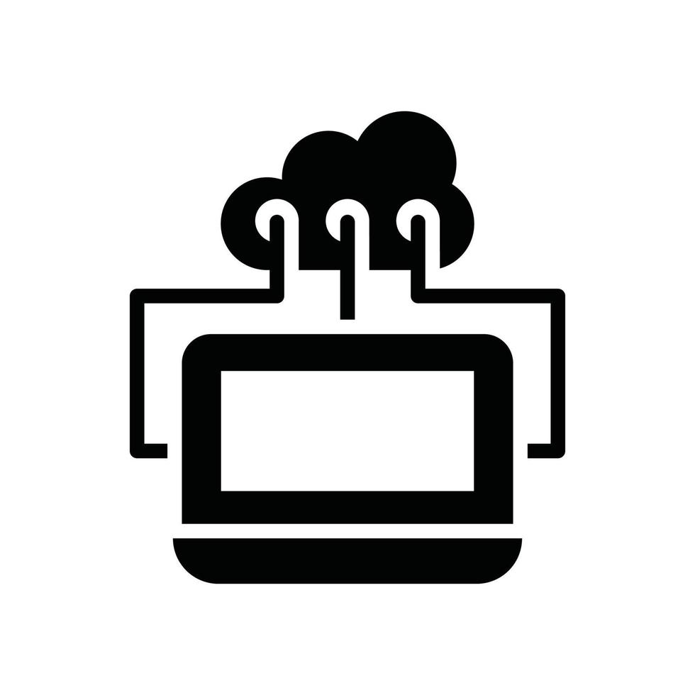 Cloud Computing Vector Glyph Icon Cloud Computing Symbol Eps 10 File