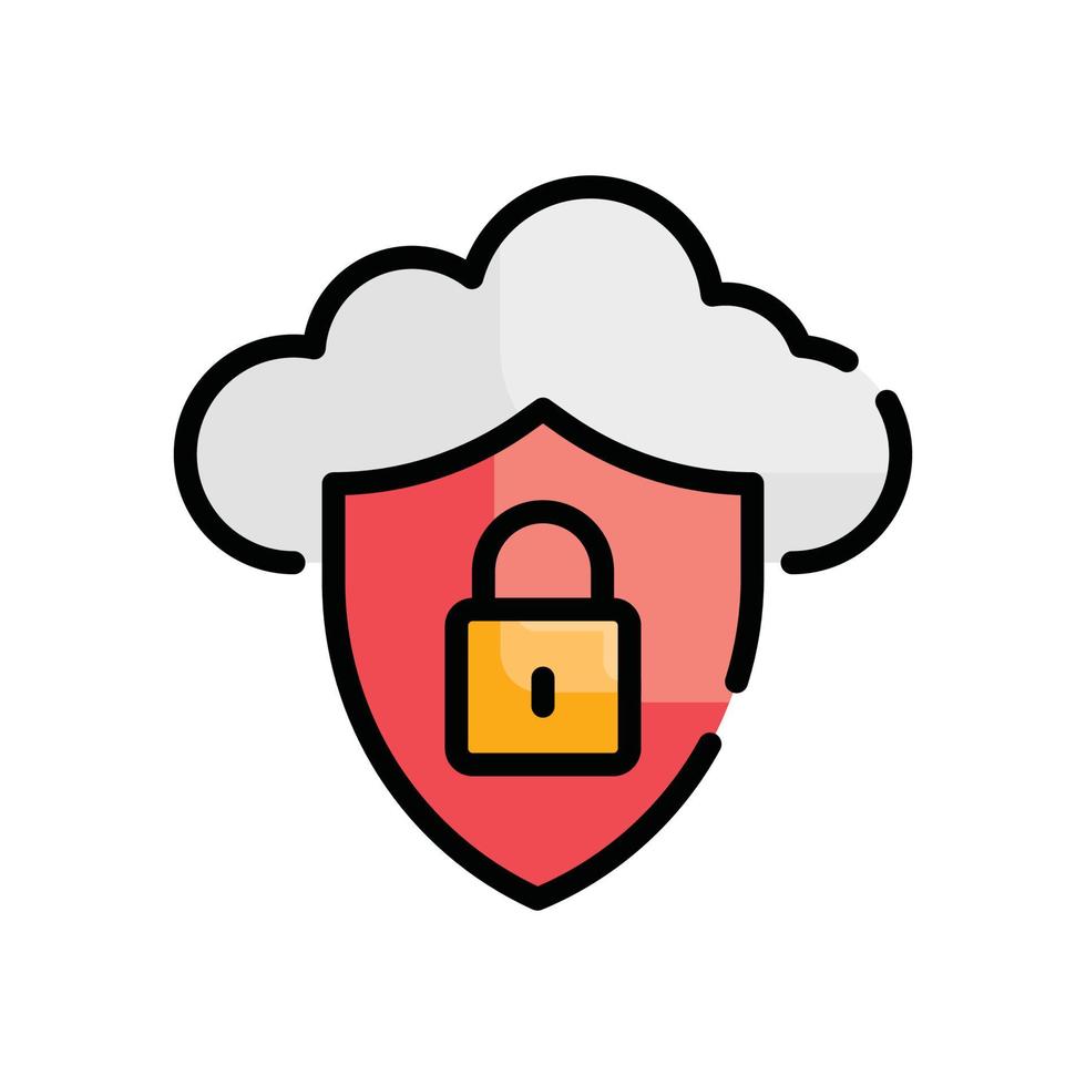 Cloud Protection Vector Outline Filled Icon Cloud Computing Symbol Eps 10 File 16878241 Vector