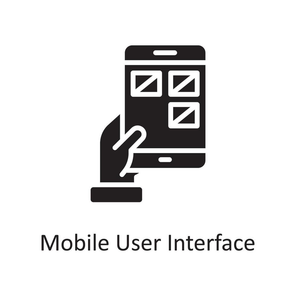 Mobile User Interface Vector Solid Icon Design Illustration Design And Development Symbol On